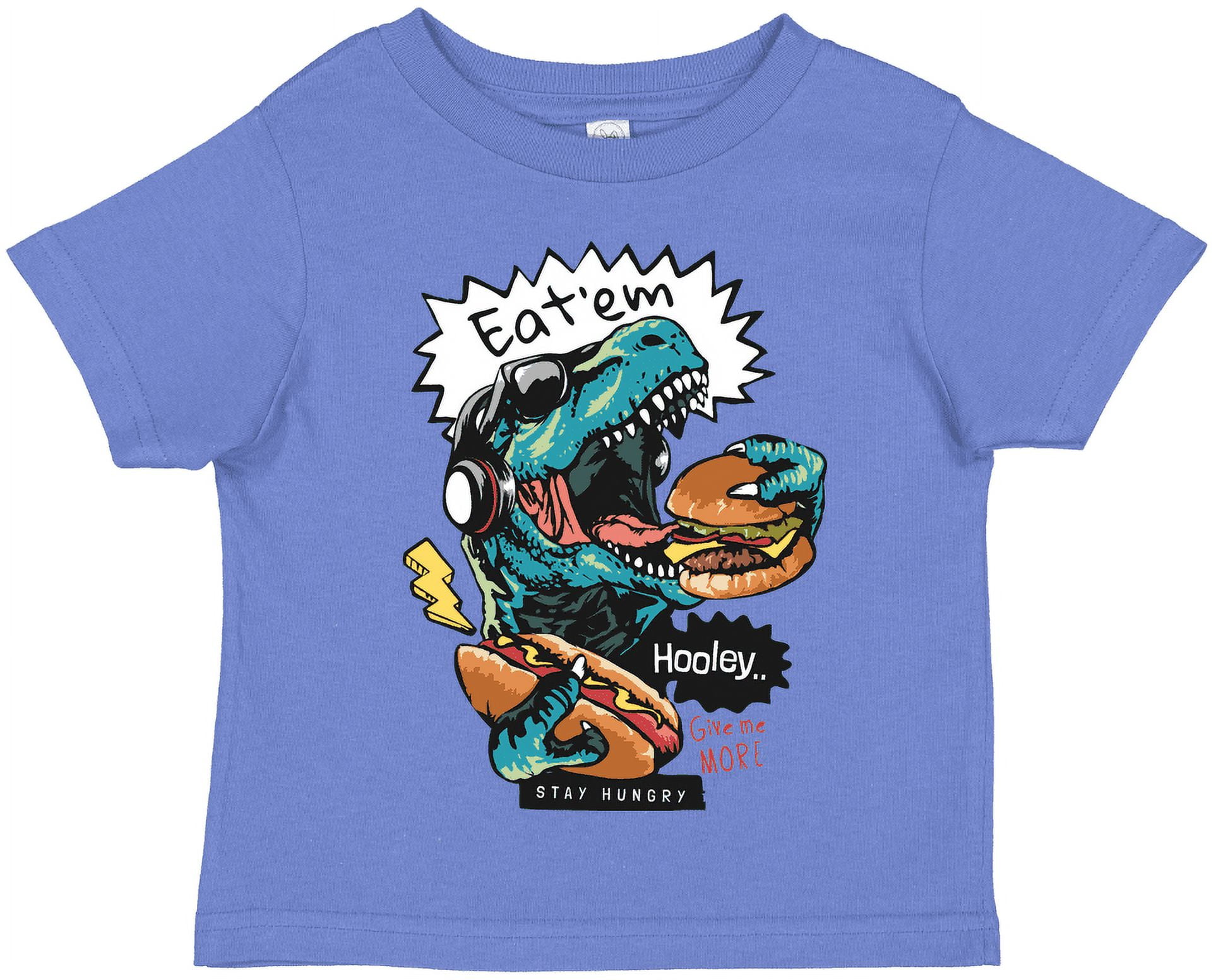 Kangarooz Dinosaur Eat'em Stay Hungry Toddler Boys Short Sleeve T-Shirt ...