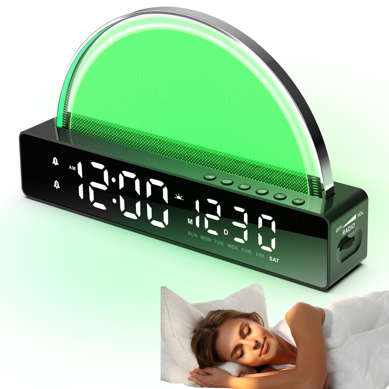 Kangruike Sunrise Alarm Clock with Wake Up Light - Simulation Sunrise ...