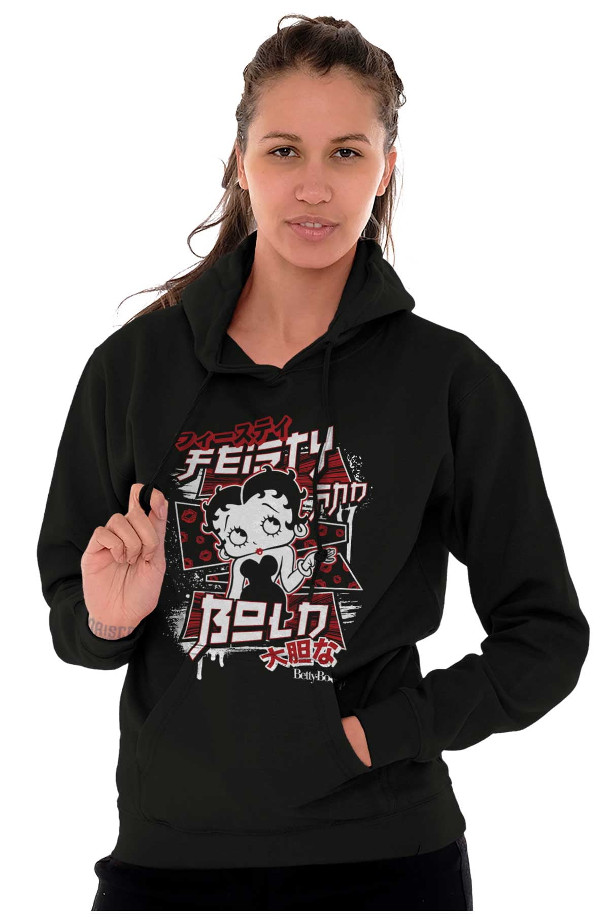 Kanji Betty Boop Feisty and Bold Women Plus Size Hoodie Brisco Brands ...