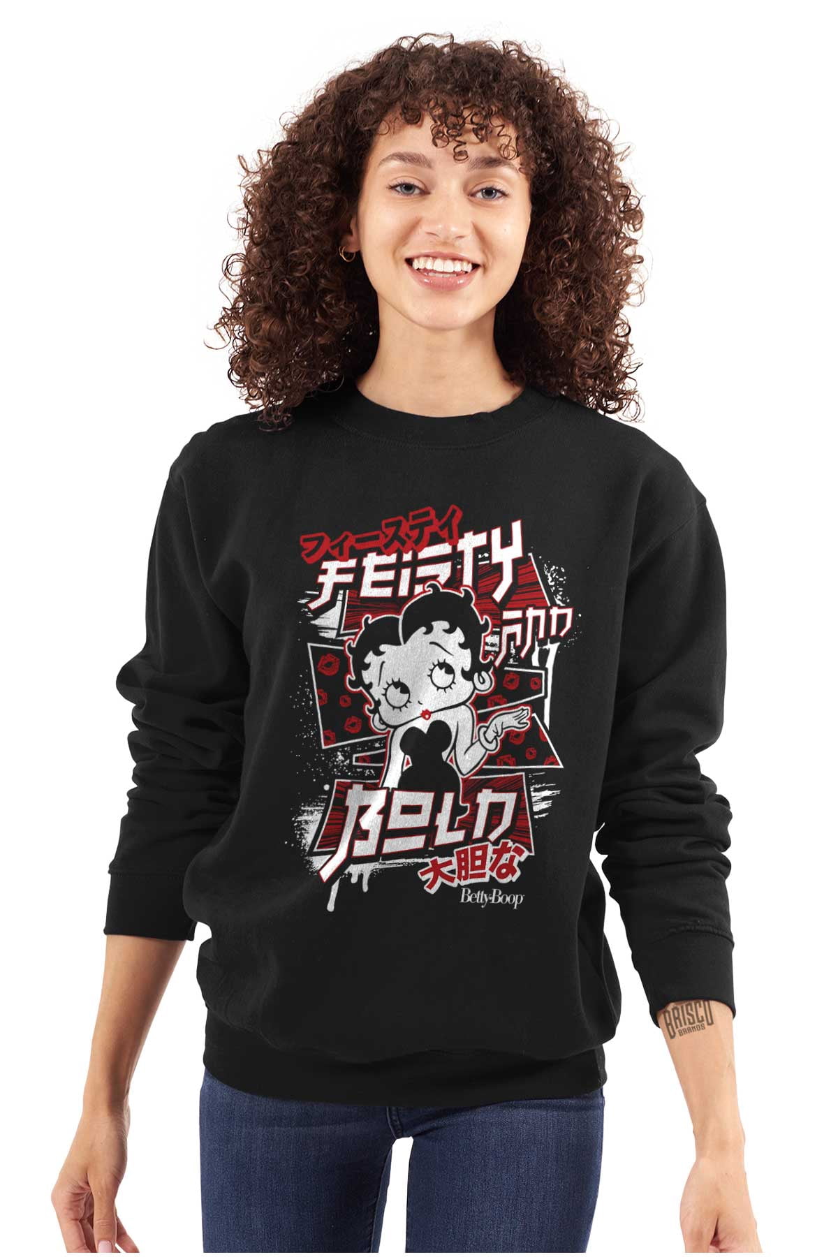 Kanji Betty Boop Feisty and Bold Women Plus Size Sweatshirt Brisco ...