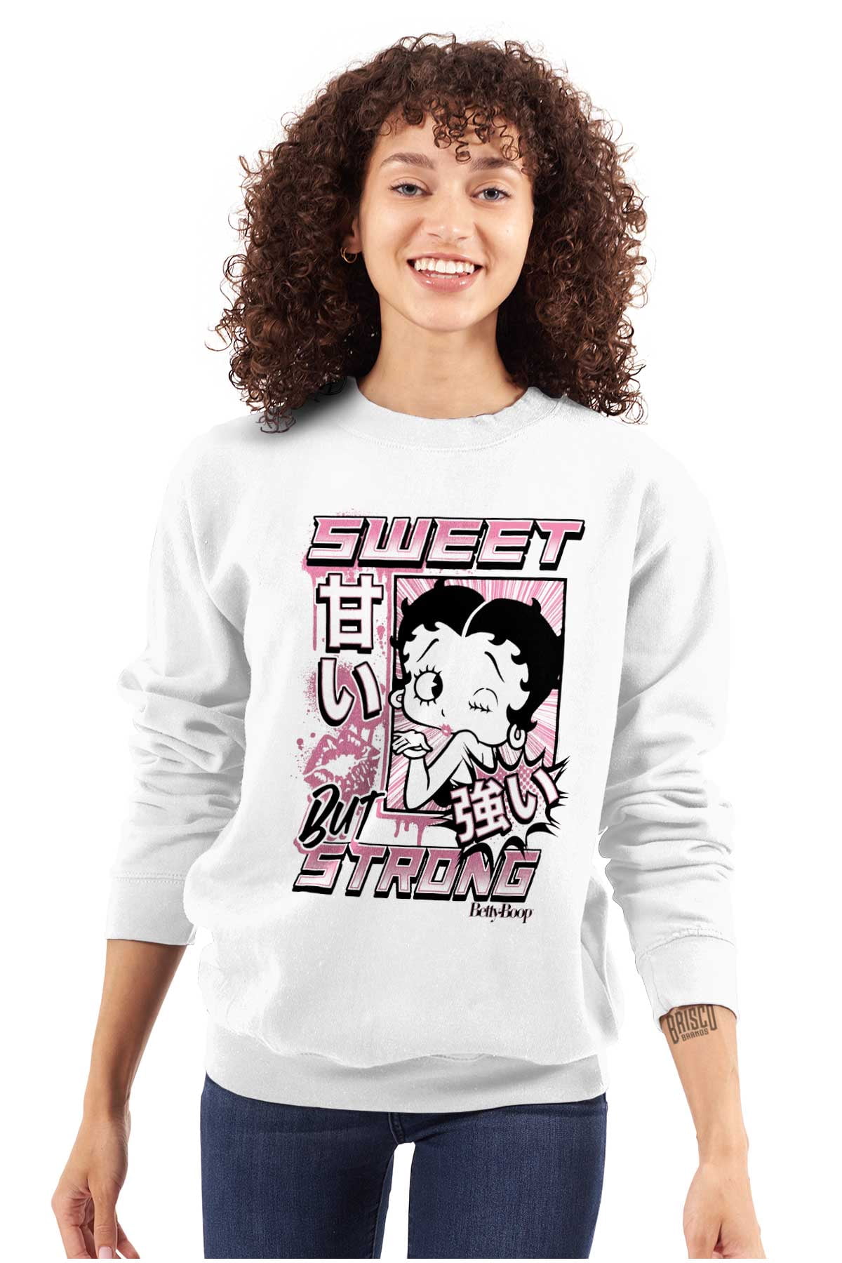 Kanji Betty Boop Sweet But Strong Women Crewneck Sweatshirt Brisco ...