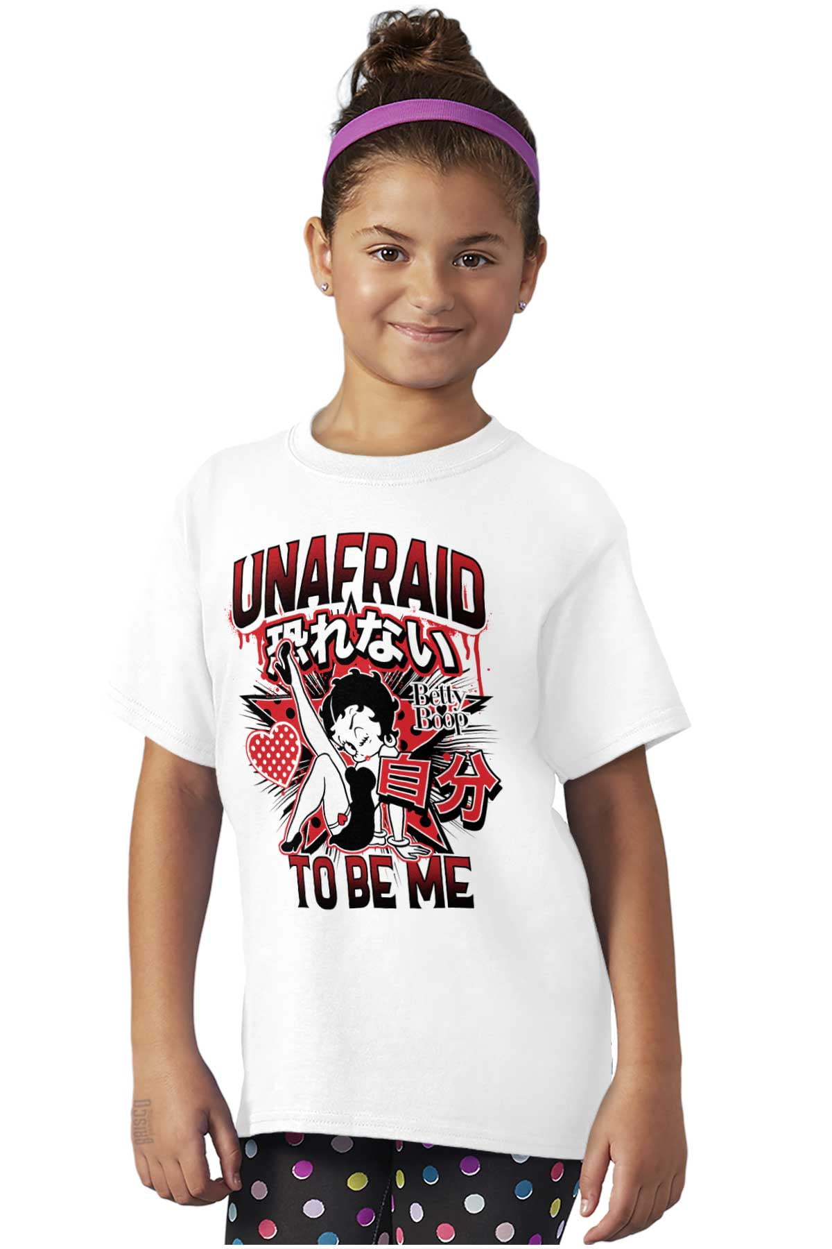 Kanji Betty Boop Unafraid To Be Me Girls Kids T Shirt Tees Teen Brisco ...