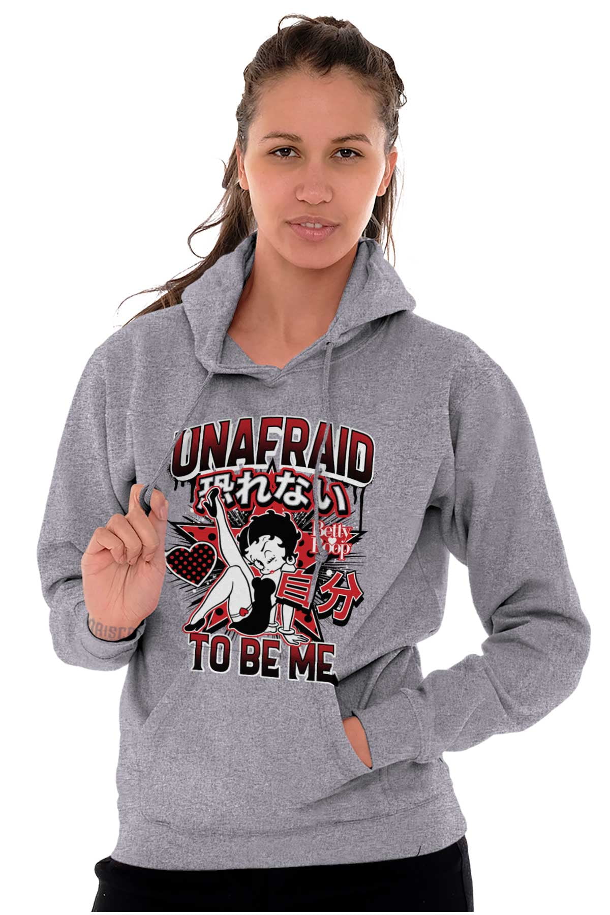 Kanji Betty Boop Unafraid To Be Me Hoodie Sweatshirt Women Brisco