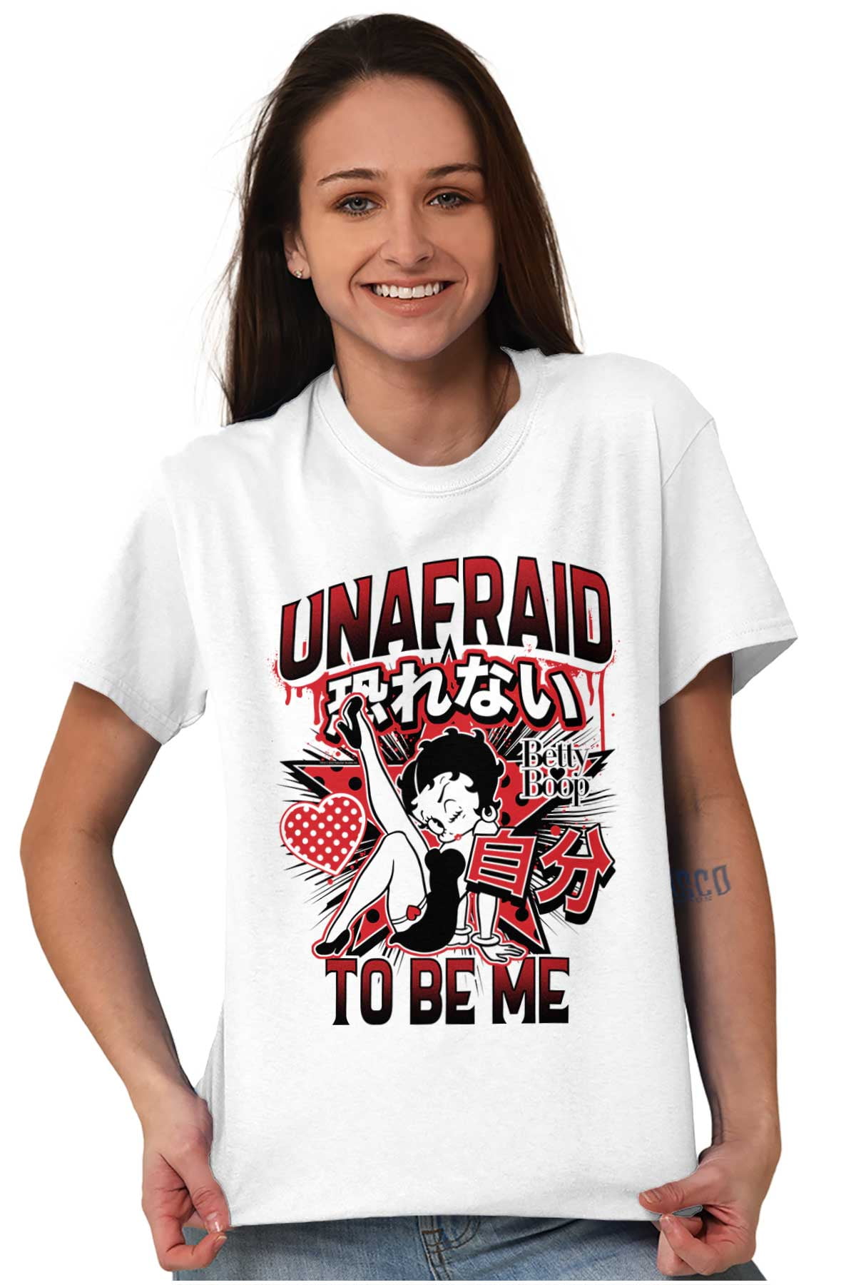 Kanji Betty Boop Unafraid To Be Me Women Plus Size Graphic Tee Tees ...