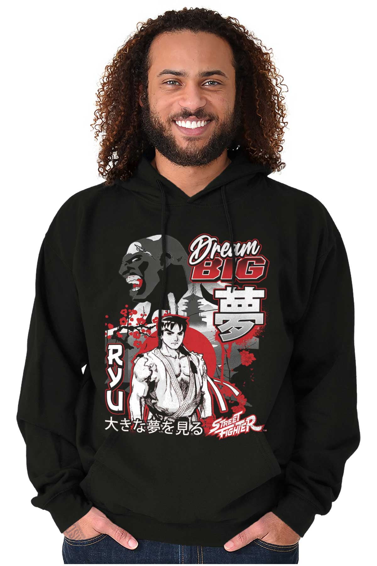 Kanji Street Fighter Dream Big Ryu Hoodie Hooded Sweatshirt Men Brisco ...