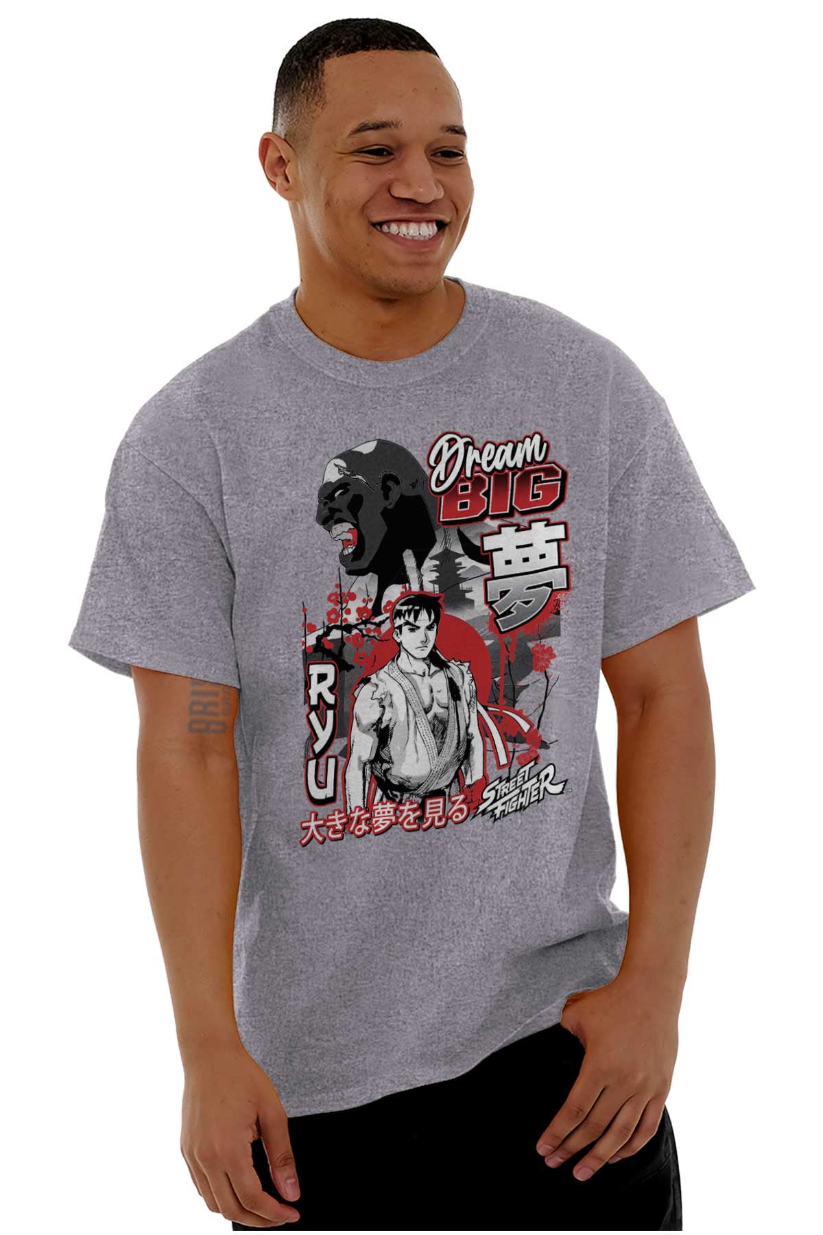 Kanji Street Fighter Dream Big Ryu Men Big & Tall Graphic Tee Brisco Brands 4X - Walmart.com