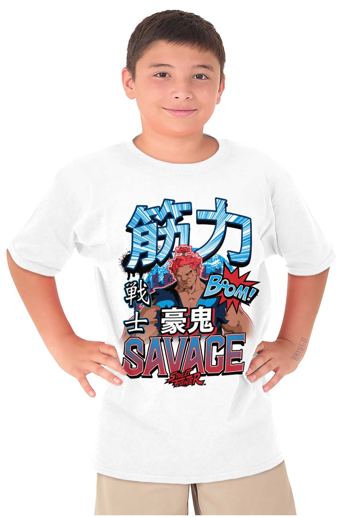 Kanji Street Fighter Savage Akuma Boys Kids T Shirt Tees Tops Teen ...