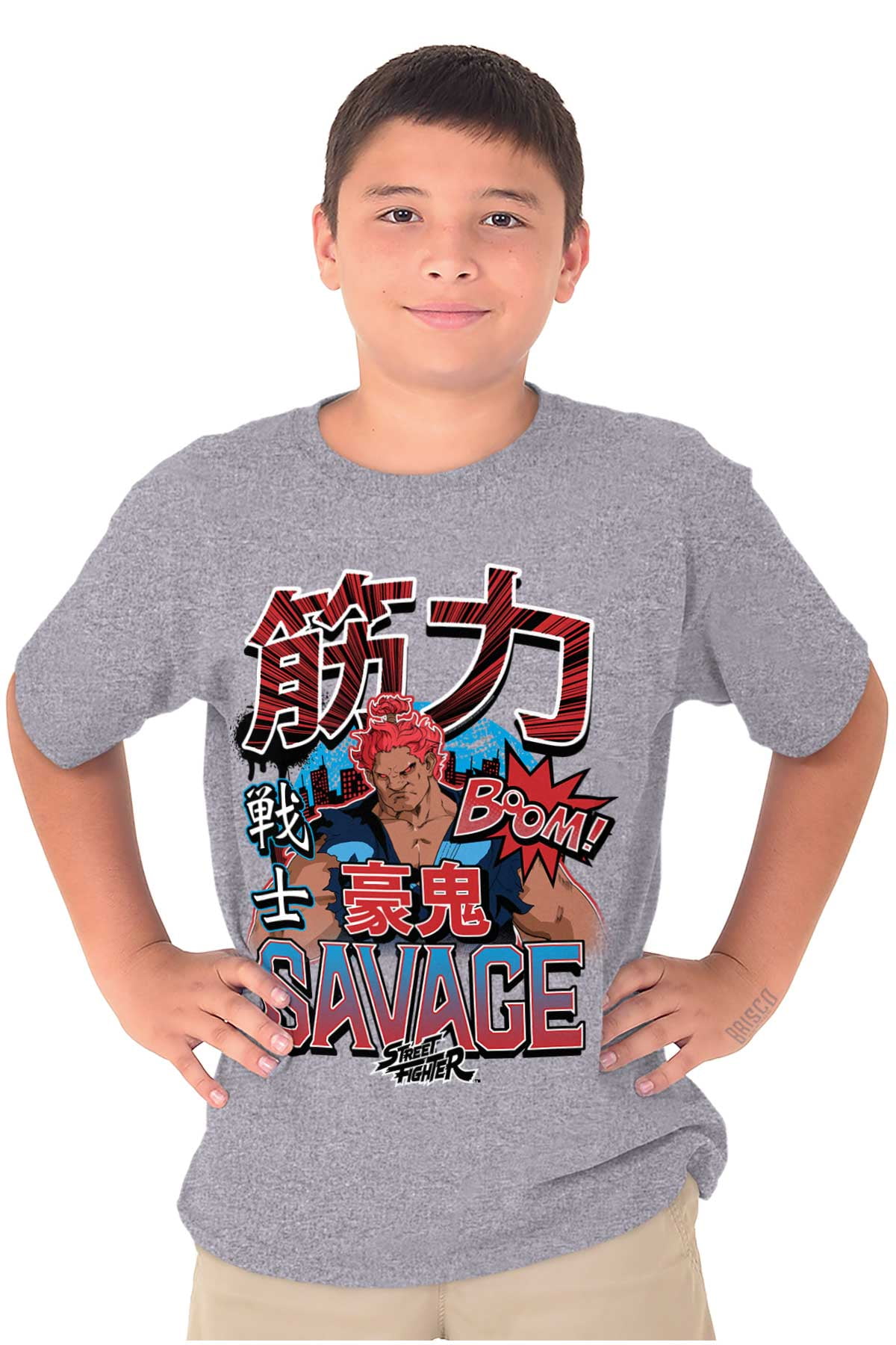 Kanji Street Fighter Savage Akuma Boys Kids T Shirt Tees Tops Teen ...