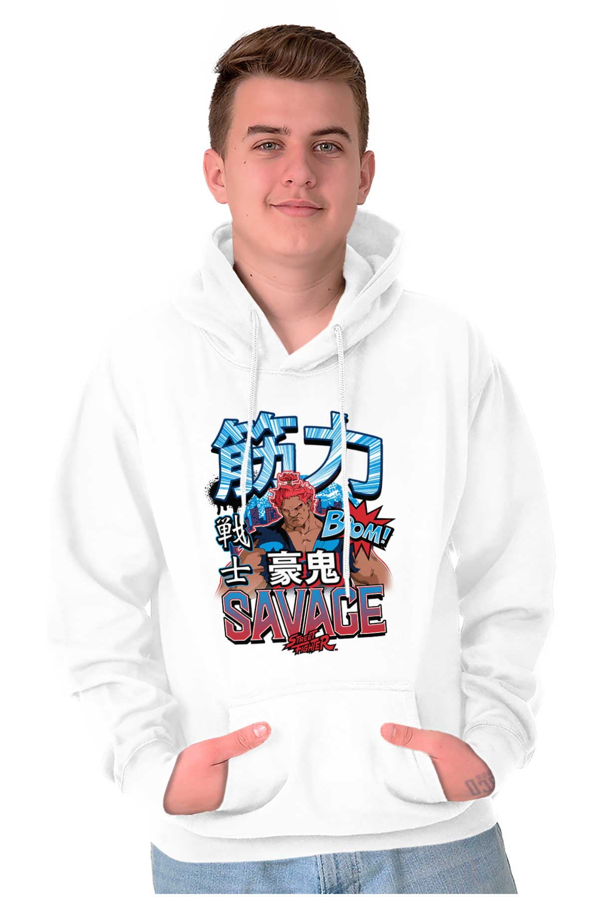 Kanji Street Fighter Savage Akuma Men Big & Tall Graphic Hoodie Brisco ...