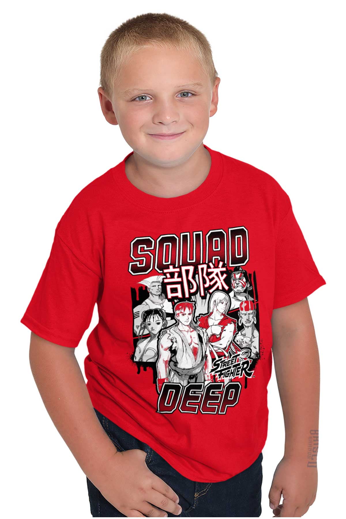 Kanji Street Fighter Squad Deep Crewneck T Shirts Boy Girl Teen Brisco ...