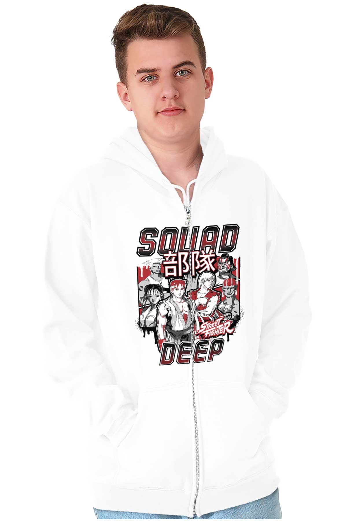 Kanji Street Fighter Squad Deep Unisex Plus Size Zip Hoodie Brisco ...