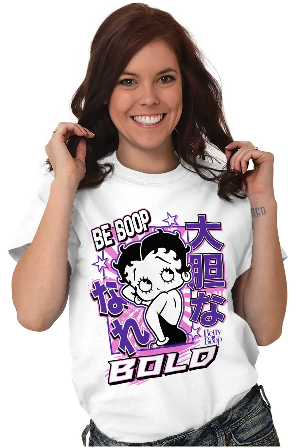 Kanji Style Betty Boop Be Bold Women's Graphic T Shirt Tees Brisco ...