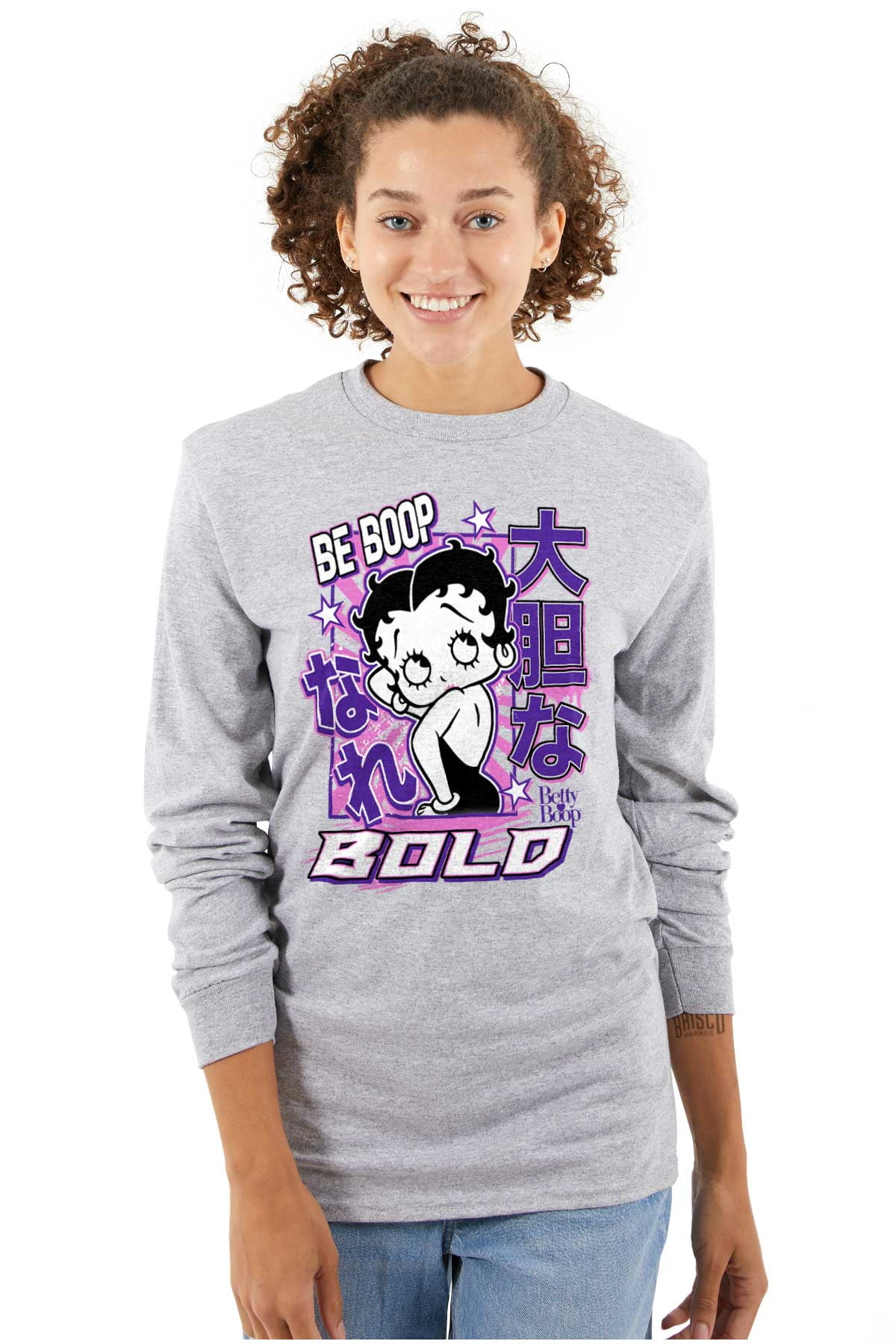 Kanji Style Betty Boop Be Bold Women's Long Sleeve T Shirt Brisco ...