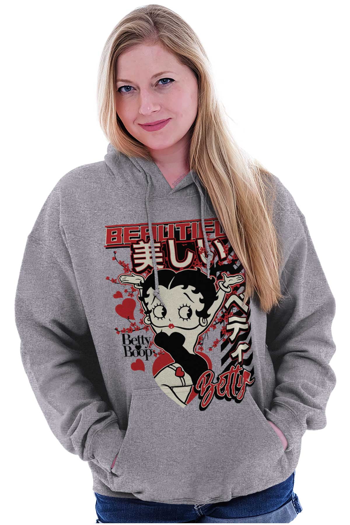 Kanji Style Betty Boop Beautiful Hoodie Sweatshirt Women Brisco Brands ...