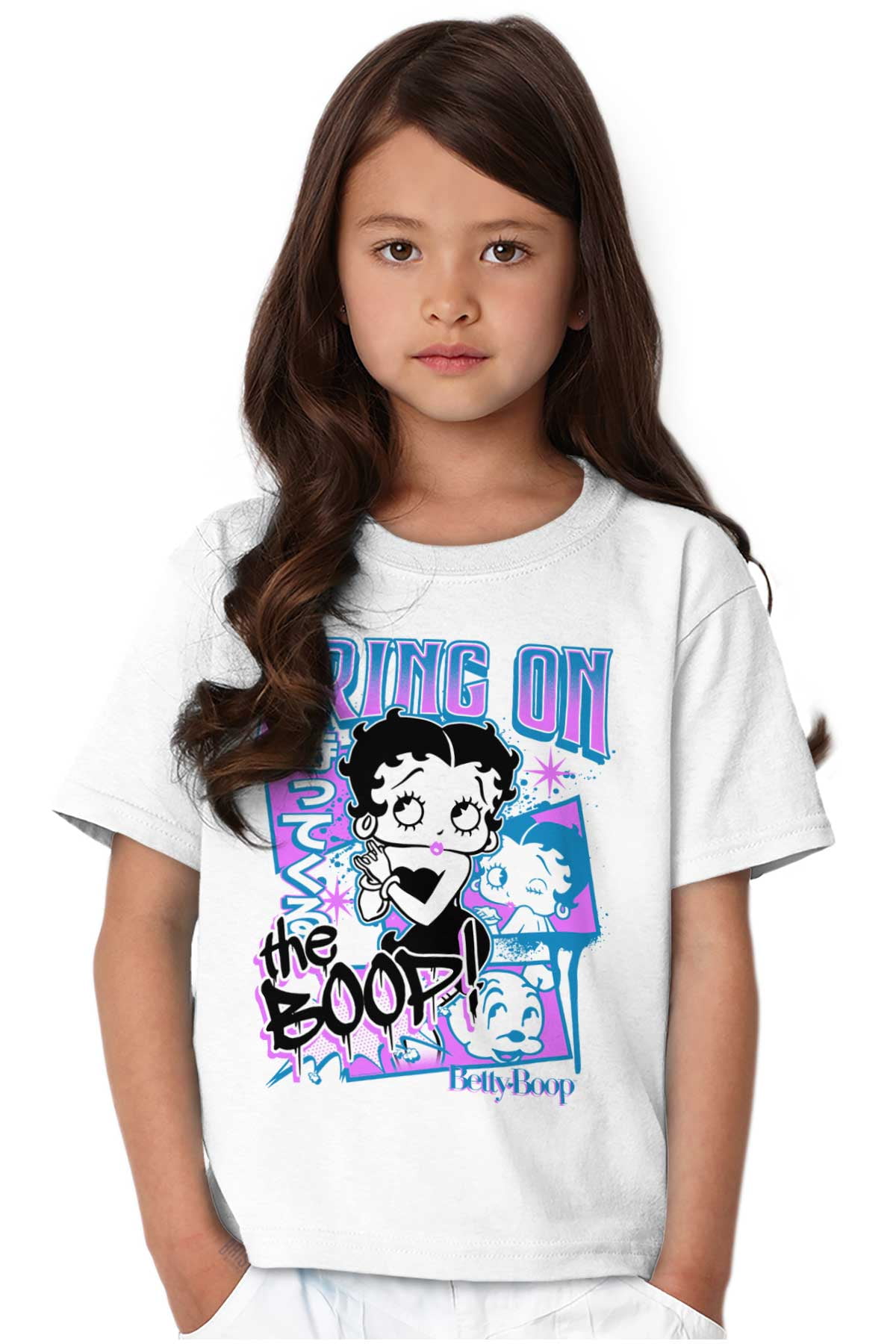 Kanji Style Cartoon Bring on the Boop Girls Kids T Shirt Tees Teen ...