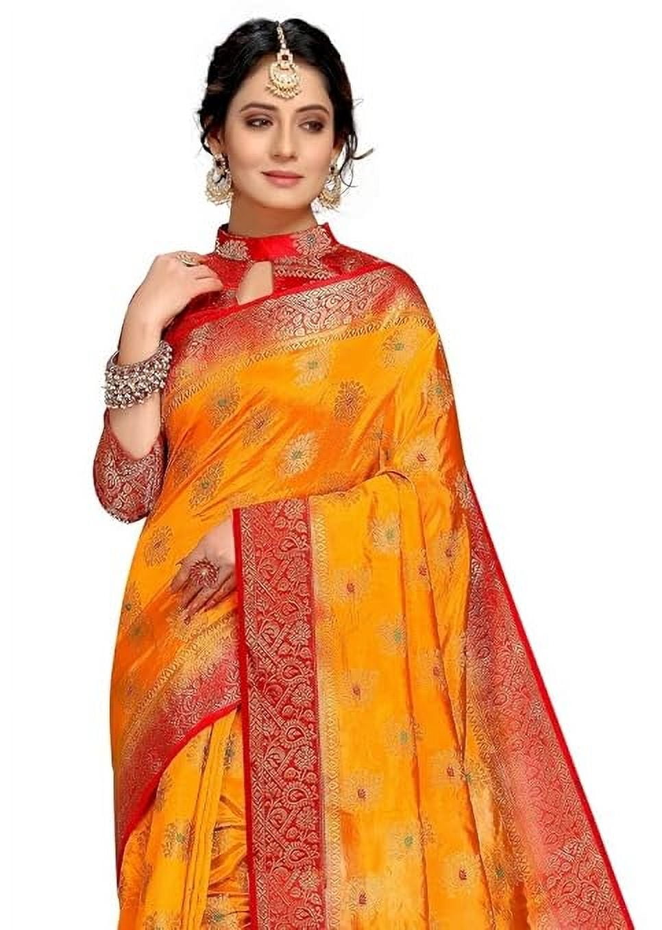 Kanjivaram Silk Saree Wedding For Women Banarasi Sadi Original Kanchipuram Pure Paithani Pattu ...