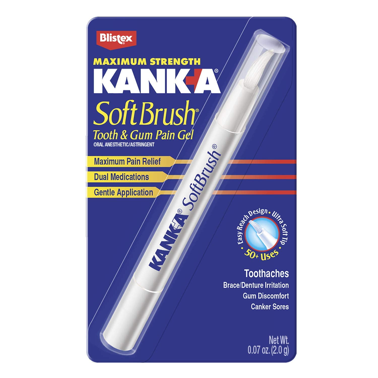 Kank-A Maximum Strength Soft Brush Tooth and Gum Pain Gel For Canker ...