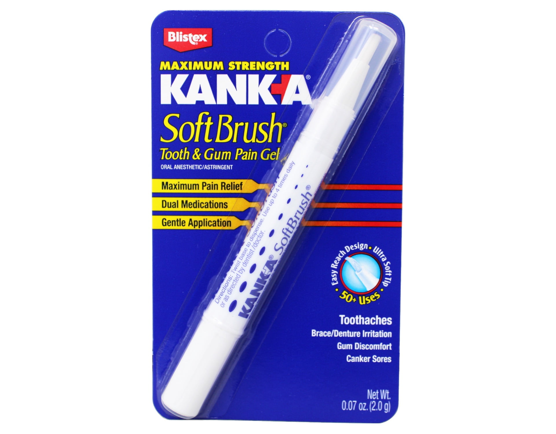 Kanka Soft Brush Maximum Strength Tooth & Gum Pain Gel, 50+ Uses, 0.07 oz HSA/FSA Eligible ...
