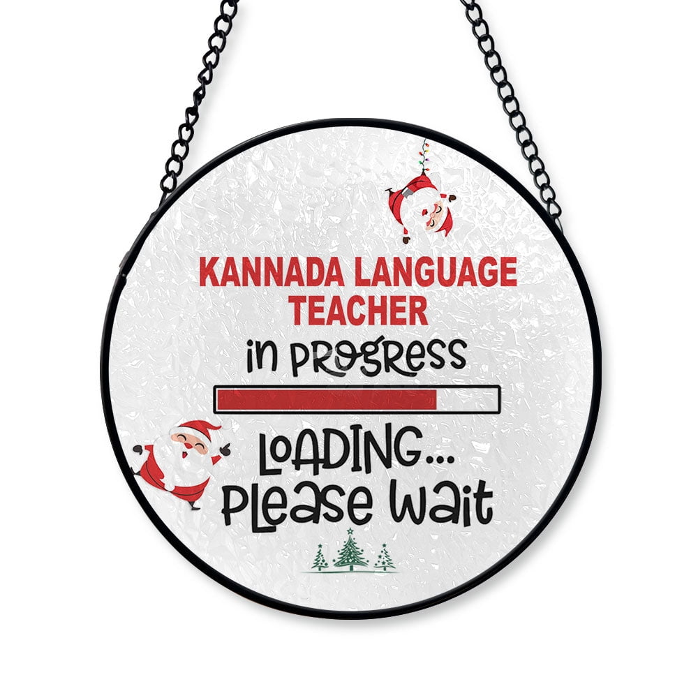 Kannada Language Teacher in Progress Stained Glass Window Hanging 2025 ...