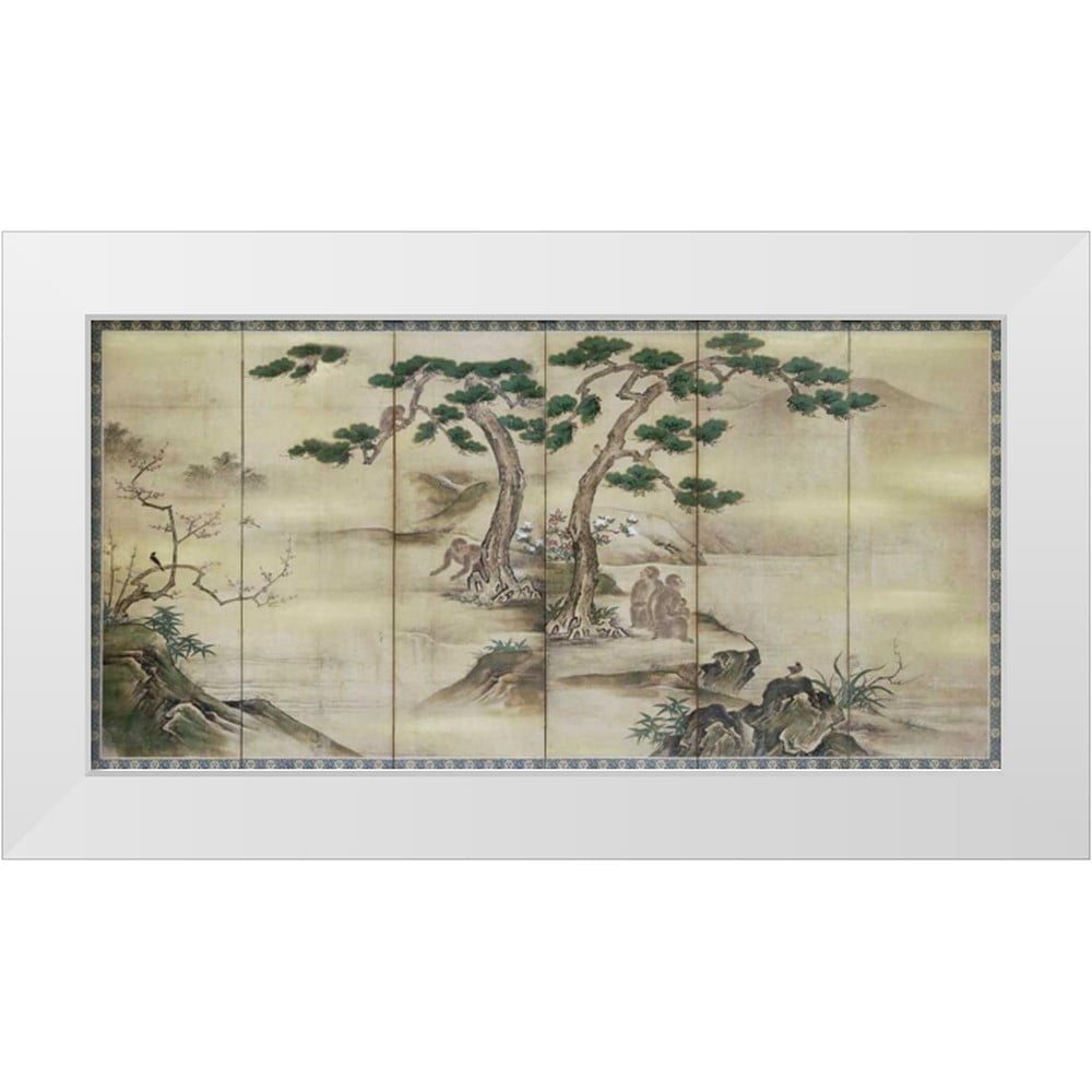 Kano School 24x14 White Modern Wood Framed Museum Art Print Titled ...