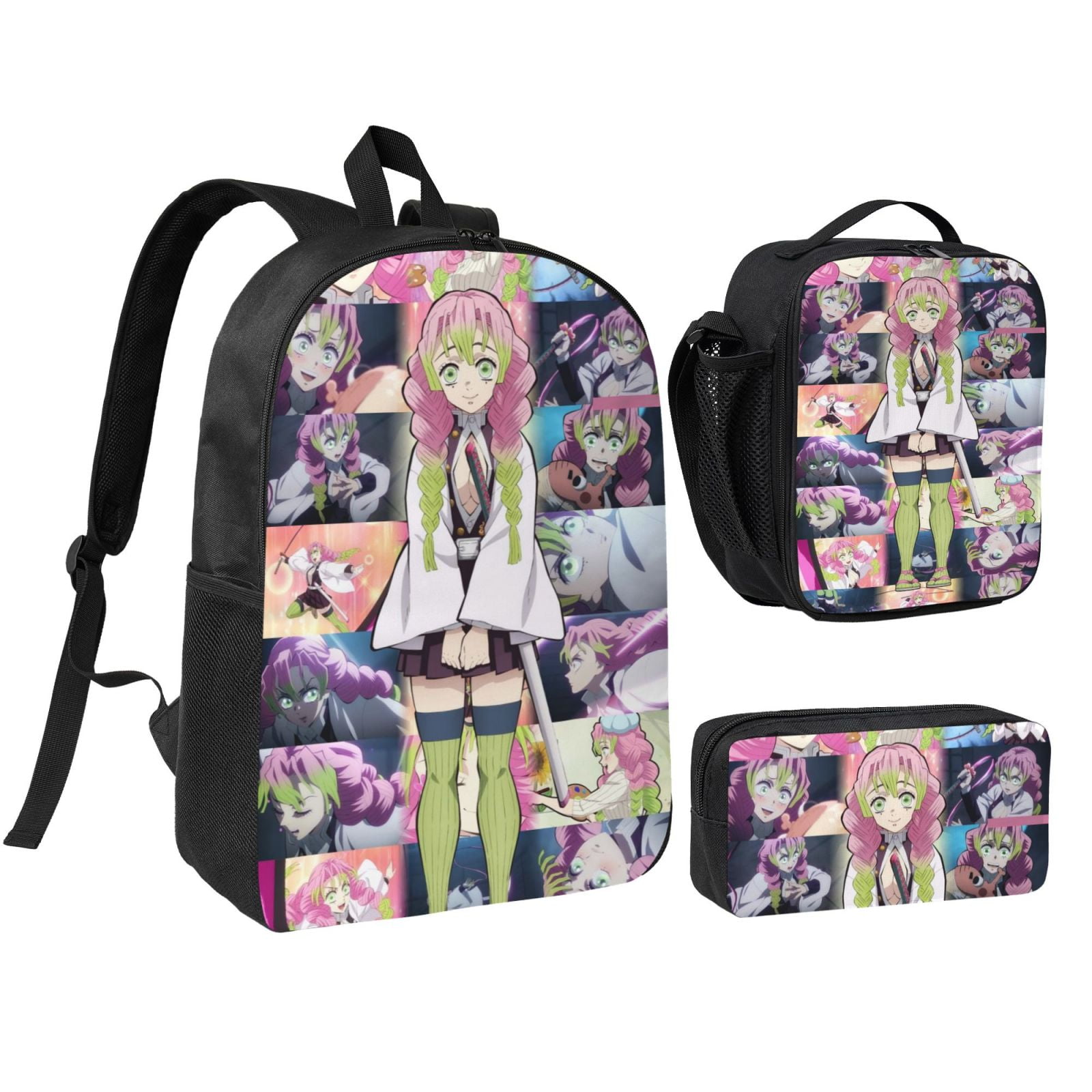 Kanroji Mitsuri Laptop Backpack 3 Piece Set with Lunch Box And Pencil ...
