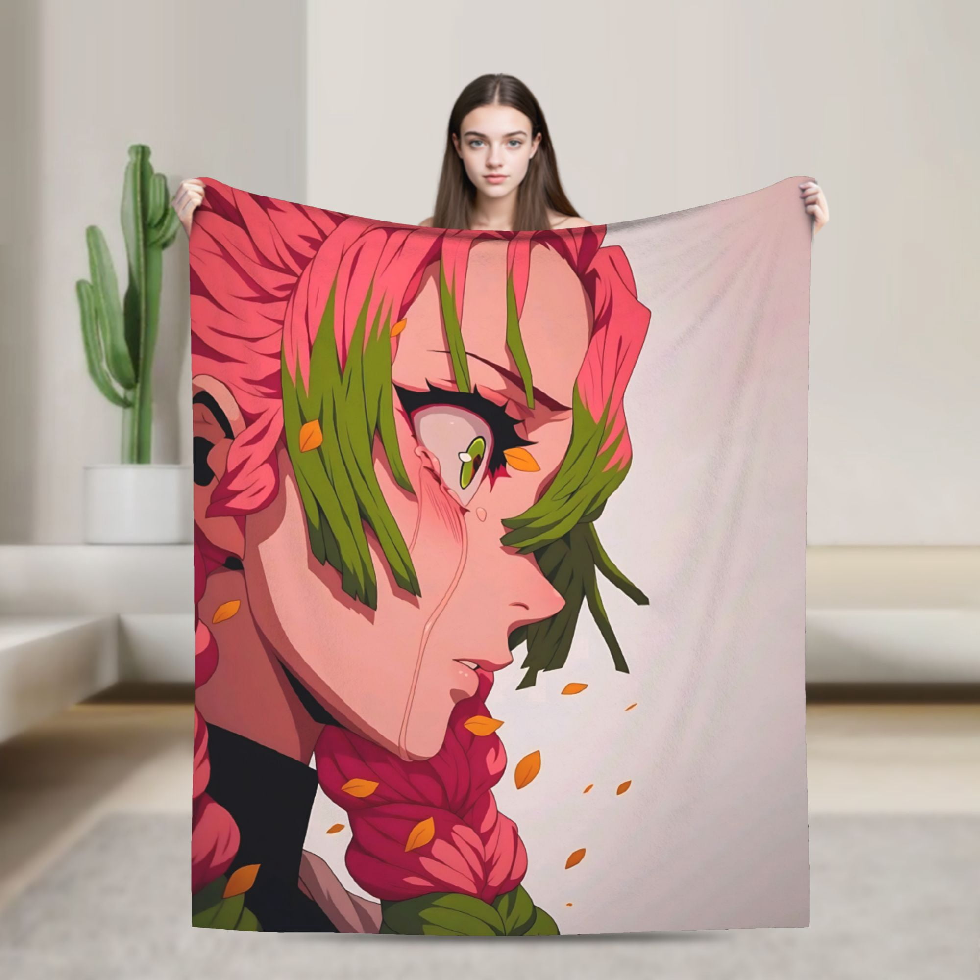 Kanroji Mitsuri Soft Flannel Fleece Anime Bed Blanket Sofa Office ...