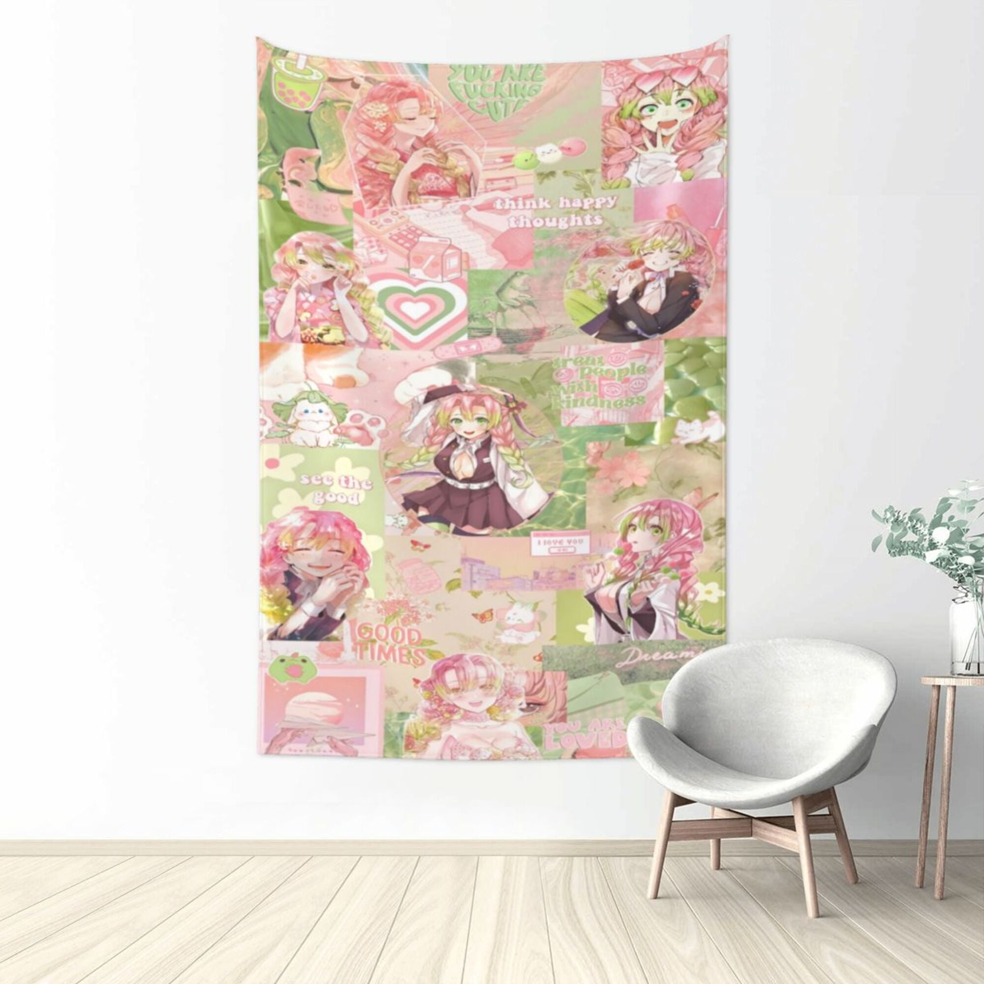 Kanroji Mitsuri Tapestry Large Banner Wall Hanging Tapestries Aesthetic ...