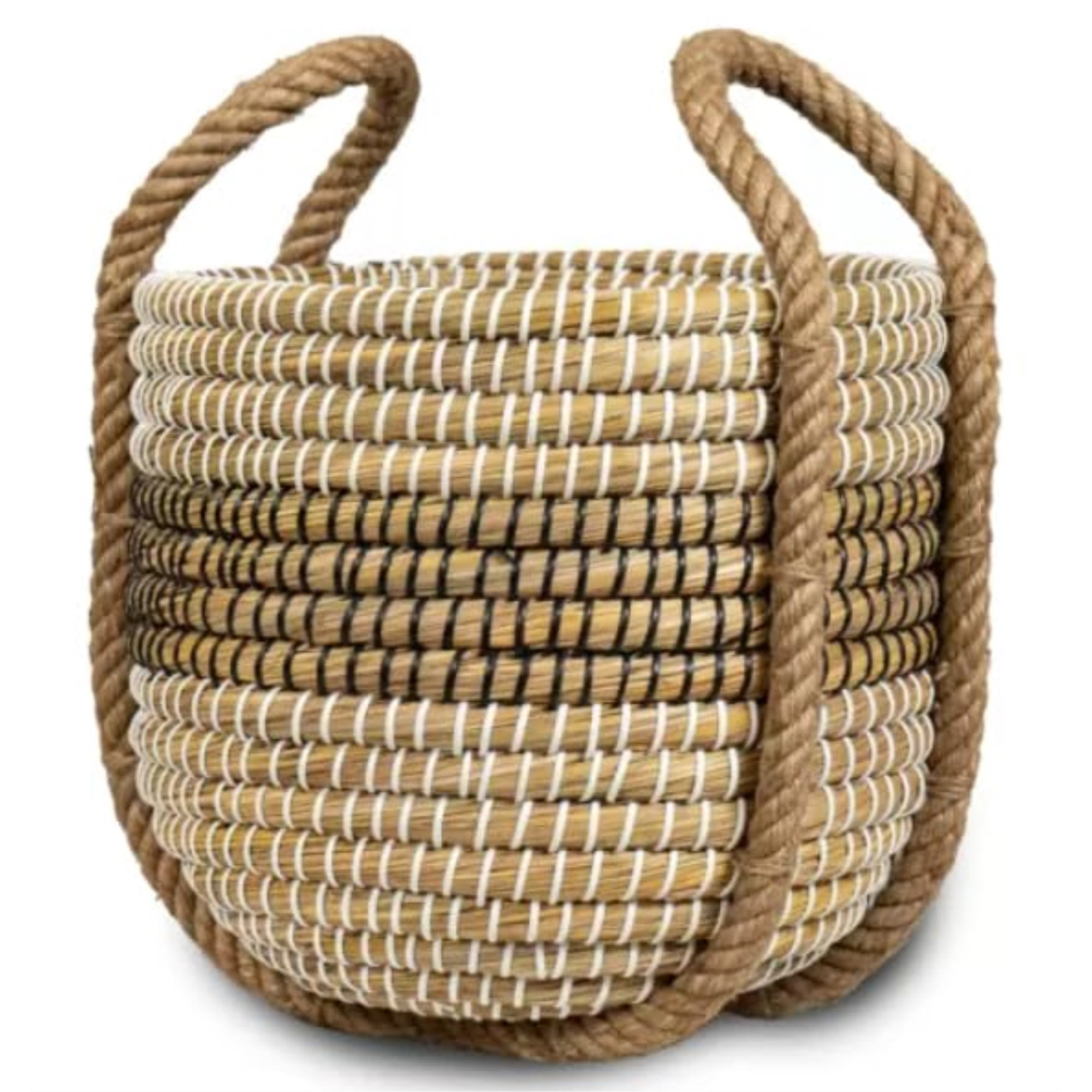 Kans Grass Double-Tone Basket with Extended Handles - Walmart.com