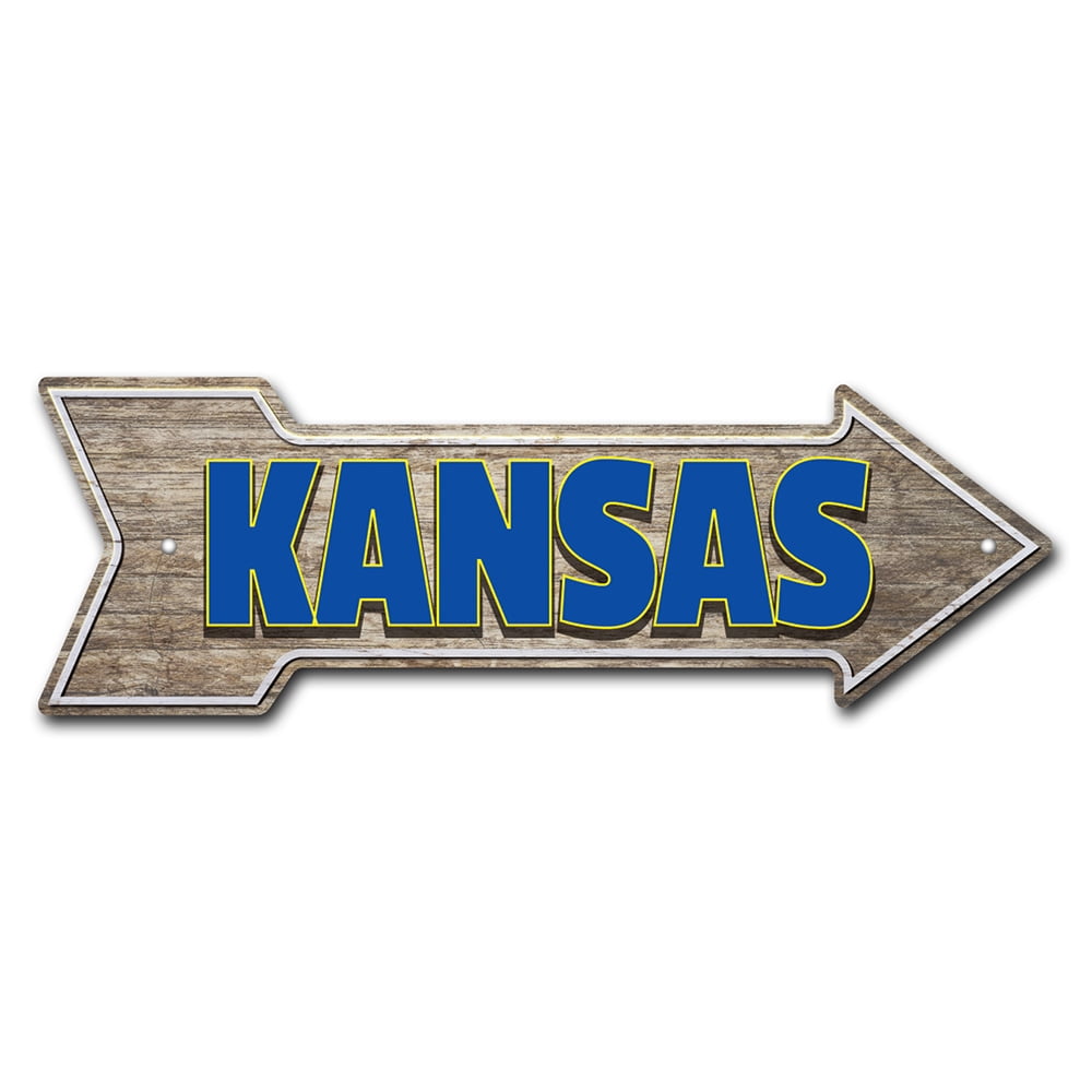 Kansas Arrow Sign | Indoor/Outdoor | Direction Arrow Sign Funny Home ...