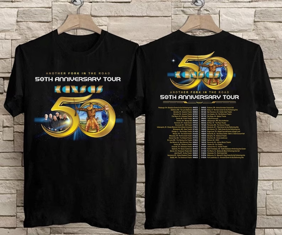 Kansas Band Another Folk In The Road 50th Anniversary Tour 2023 2024 T-shirt - Walmart.com