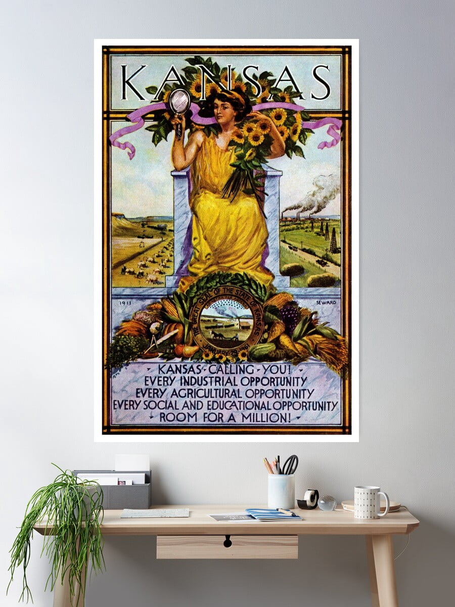 Kansas Calling Poster Wall Art, Modern Wall Decor For Living Room ...