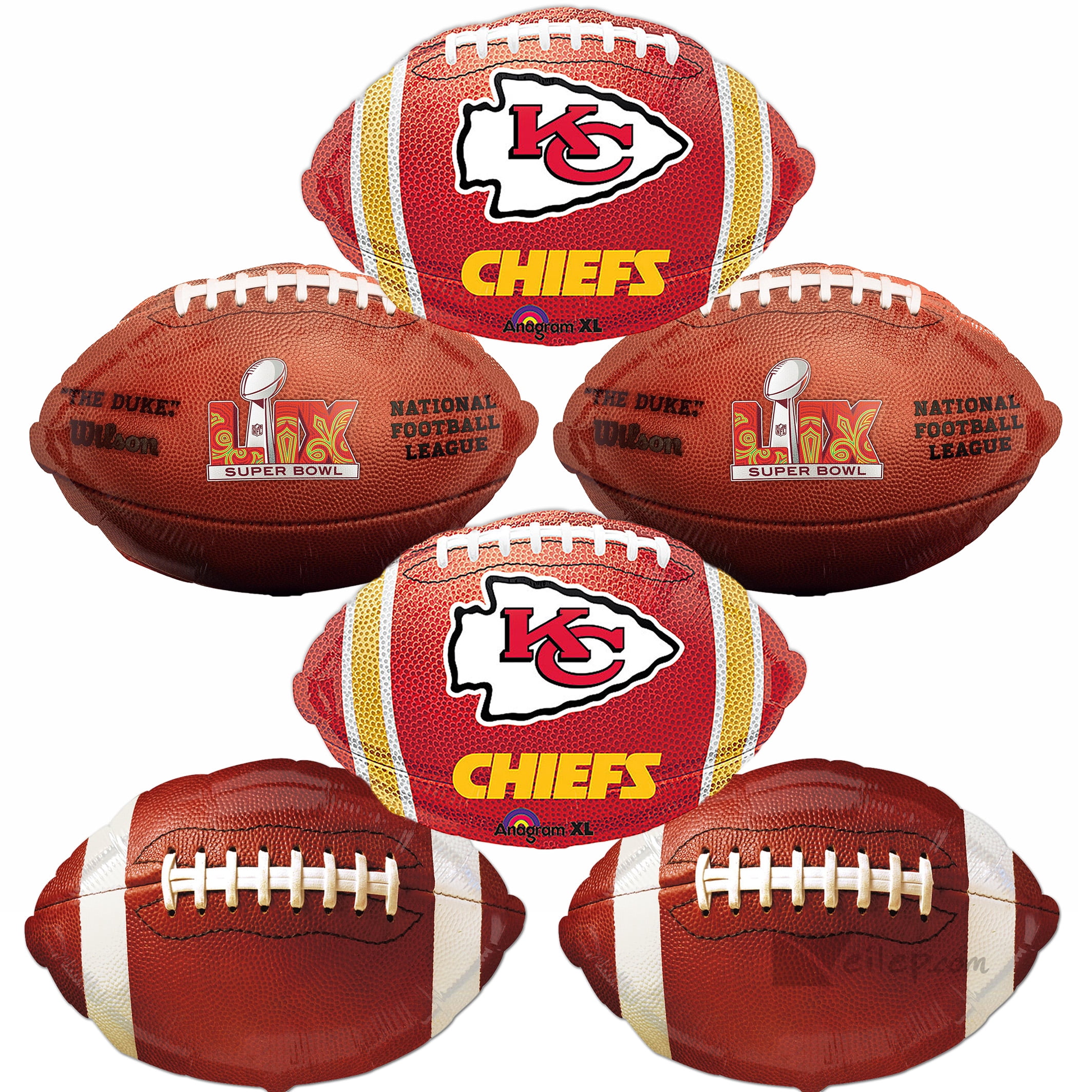 Kansas City Championship LIX 59 Party Mylar Football 6pc Balloons ...