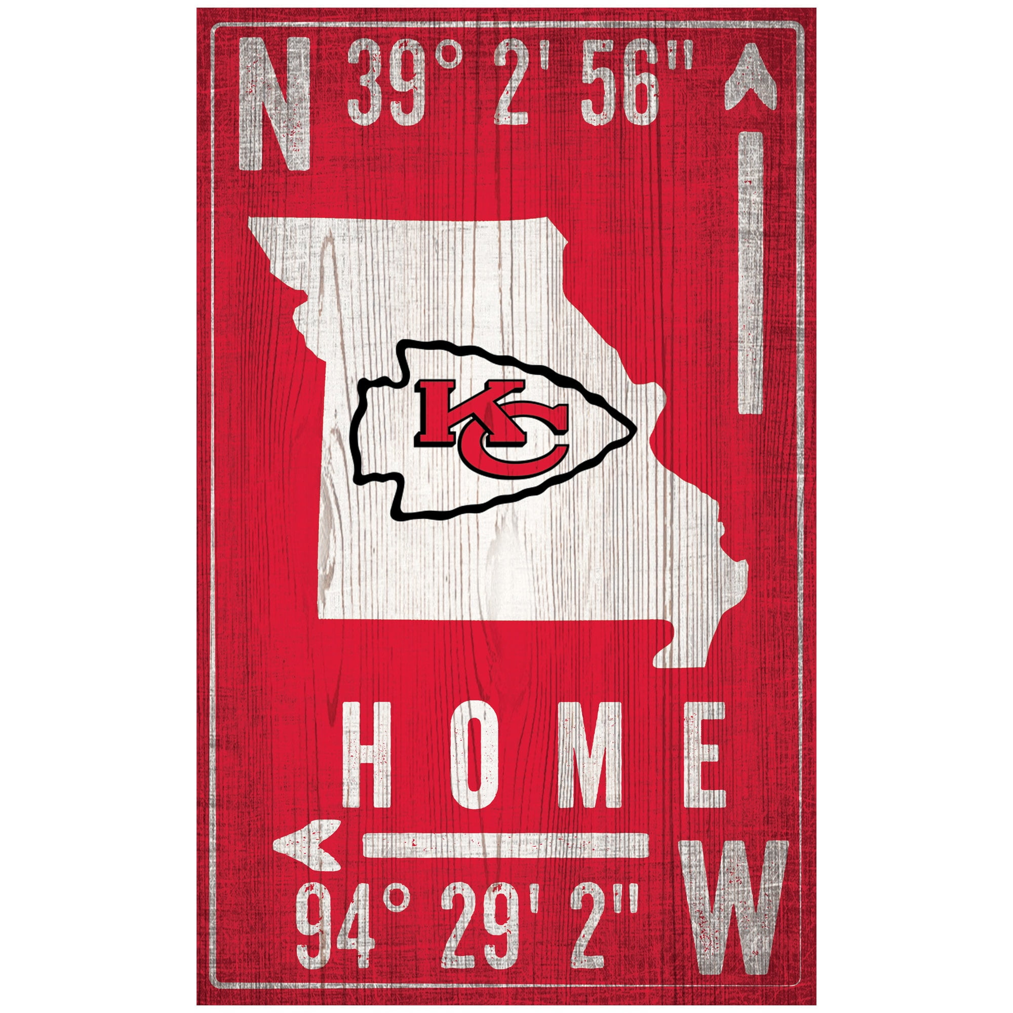 Kansas City Chiefs 11" x 19" Coordinate Sign - Walmart.com