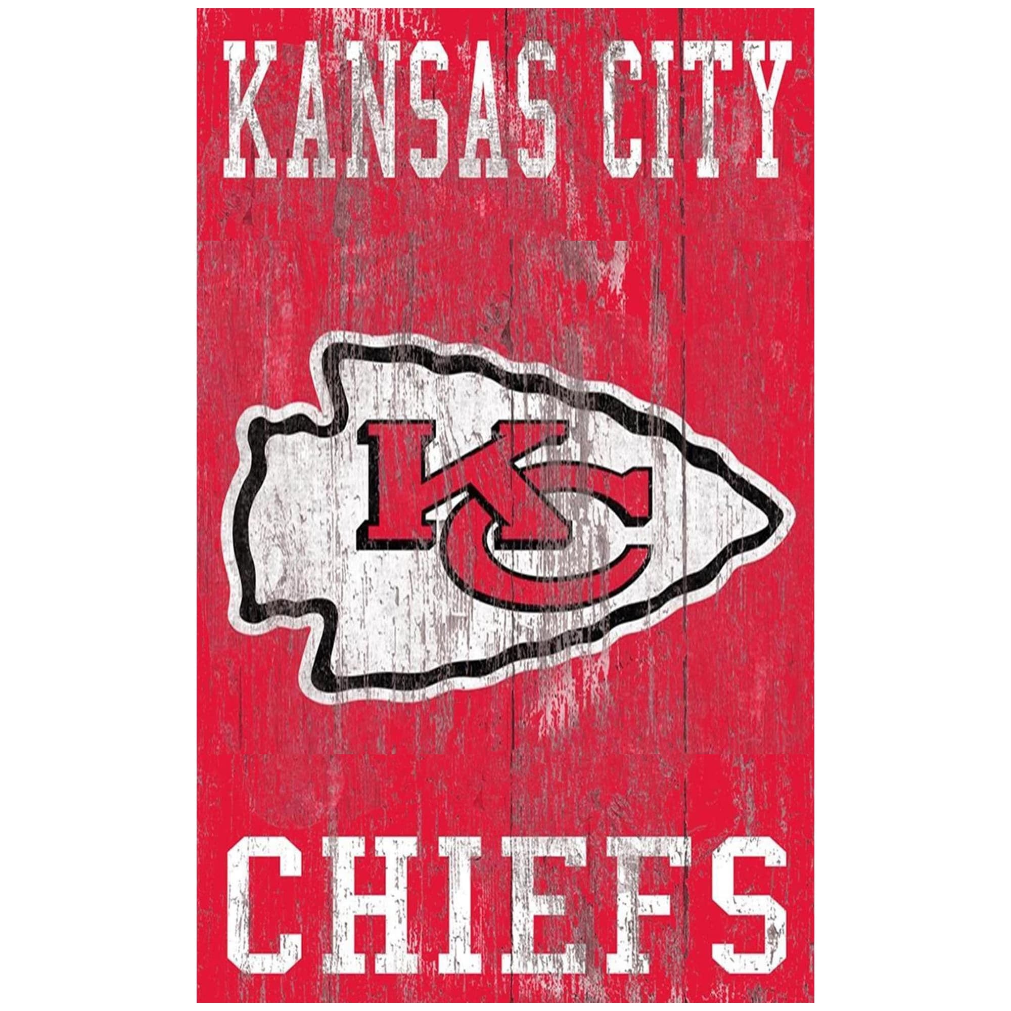 Kansas City Chiefs 11'' x 19'' Heritage Distressed Logo Sign - Walmart.com