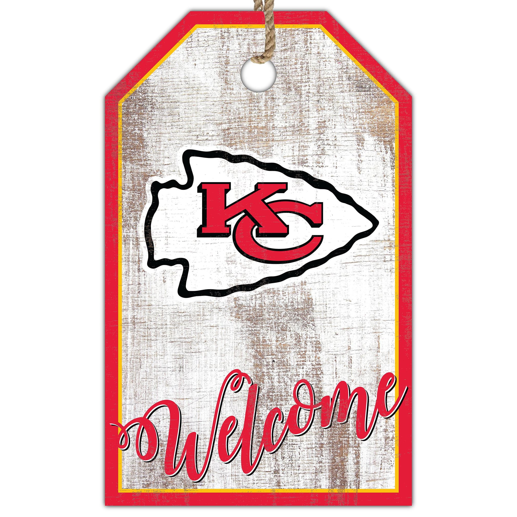 Kansas City Chiefs 11'' x 19'' Welcome Team Tag Sign - Walmart.com
