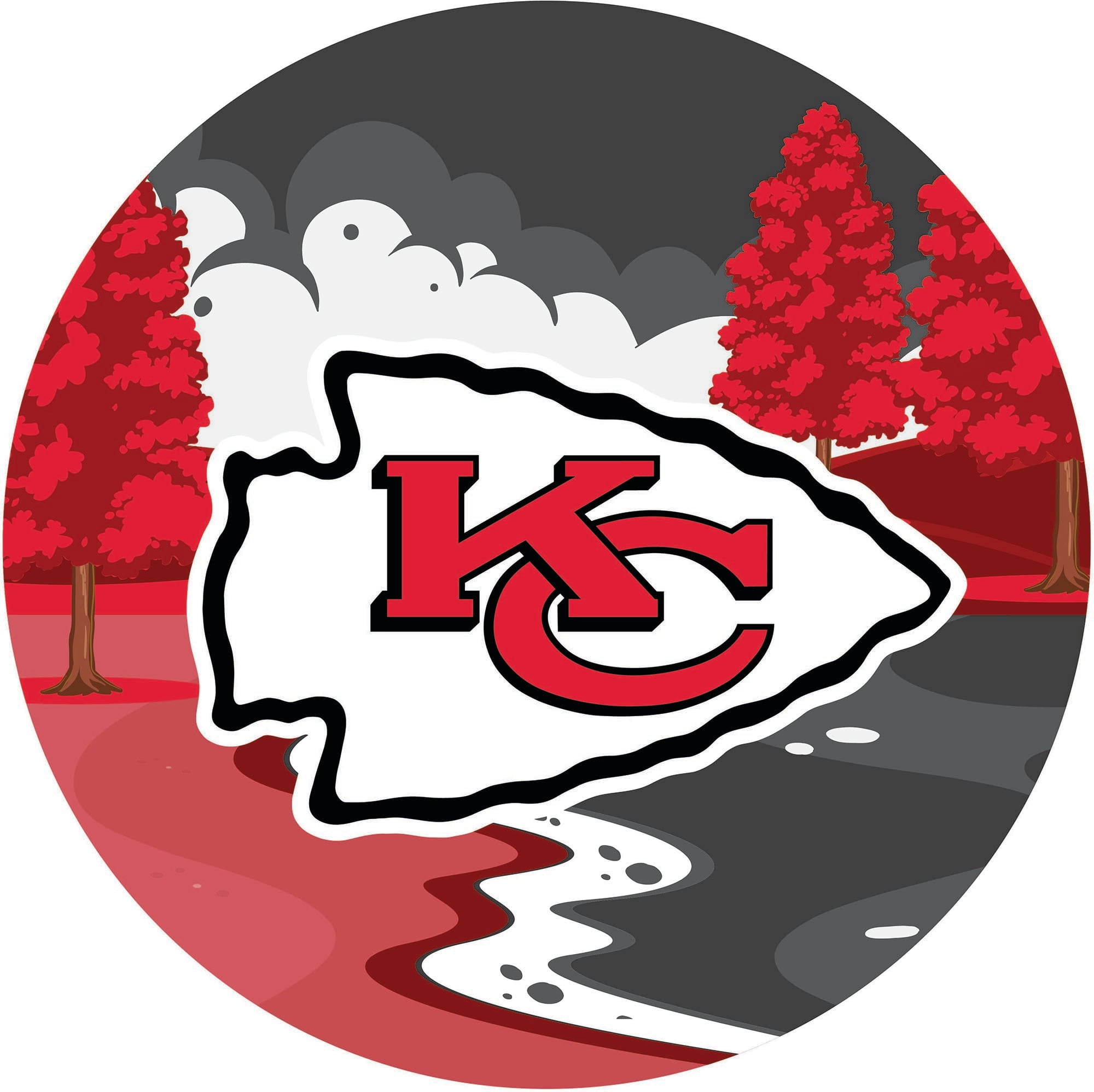 Kansas City Chiefs 12" Landscape Circle Sign - Walmart.com