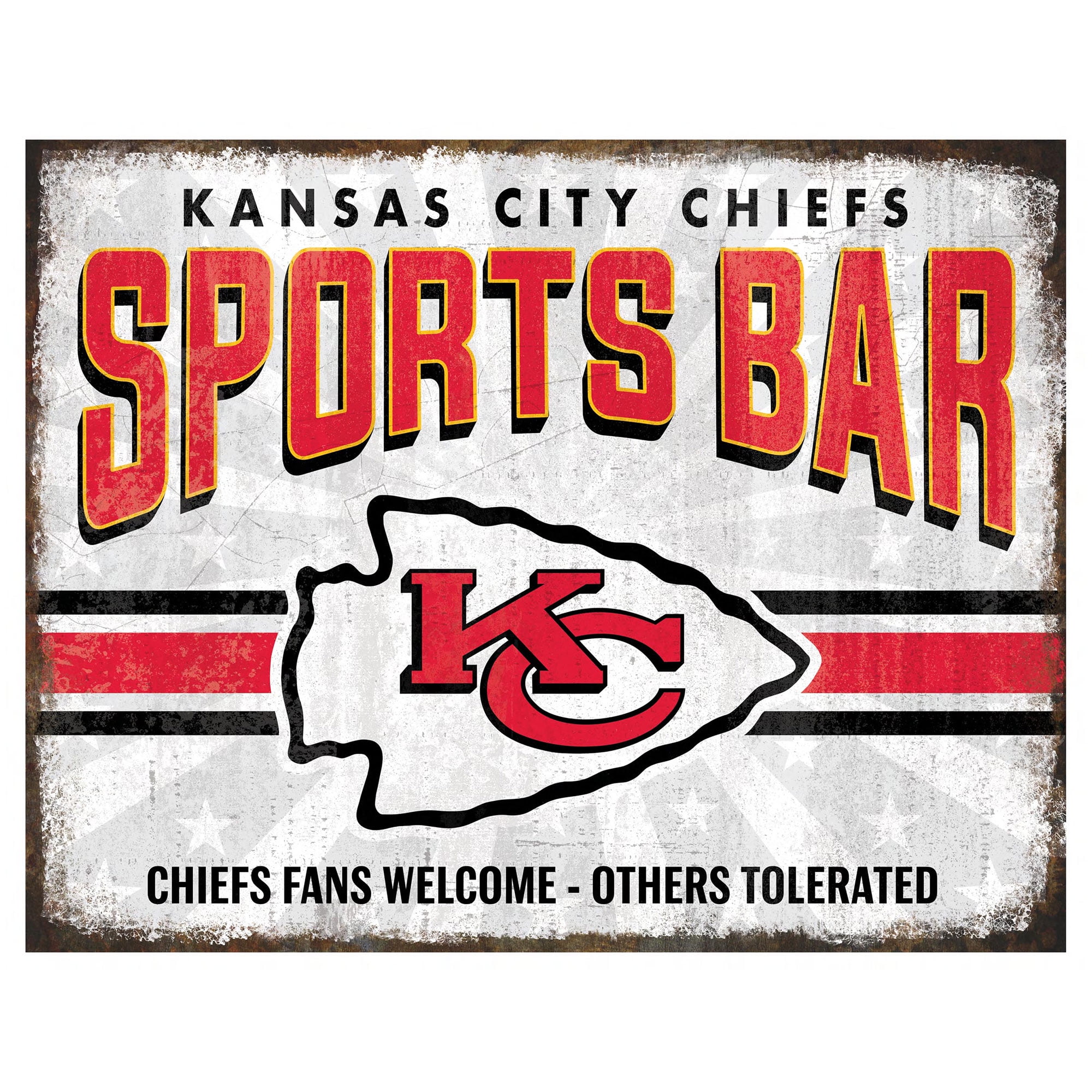 Kansas City Chiefs 12" x 8" Sports Bar Metal Sign - Walmart.com