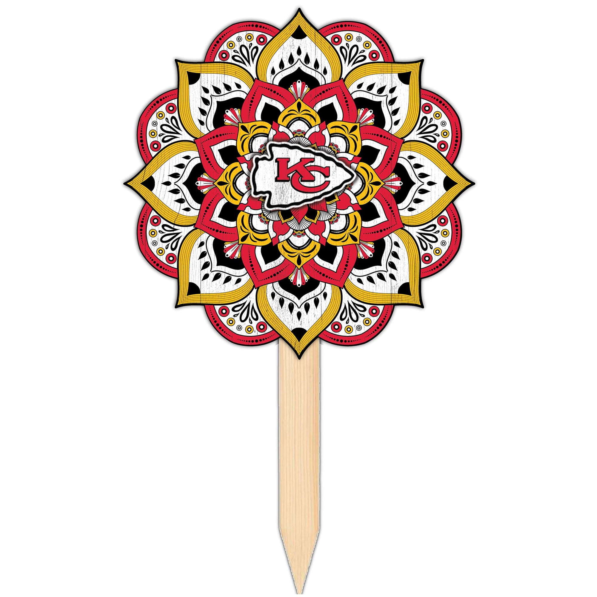 Kansas City Chiefs 18'' x 12'' Mandala Yard Stake - Walmart.com