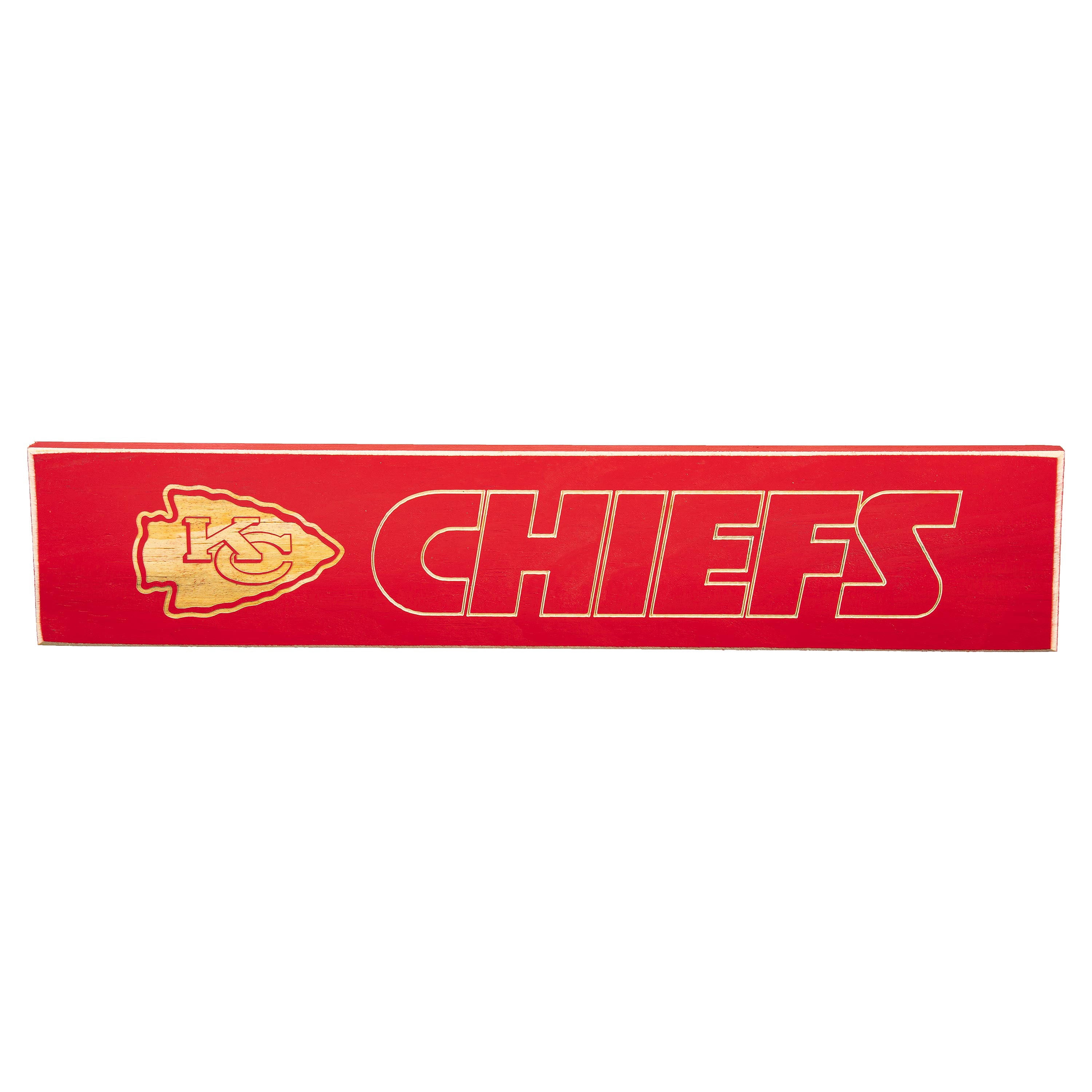 Kansas City Chiefs 18" x 3.5" Engraved Wood Sign - Walmart.com
