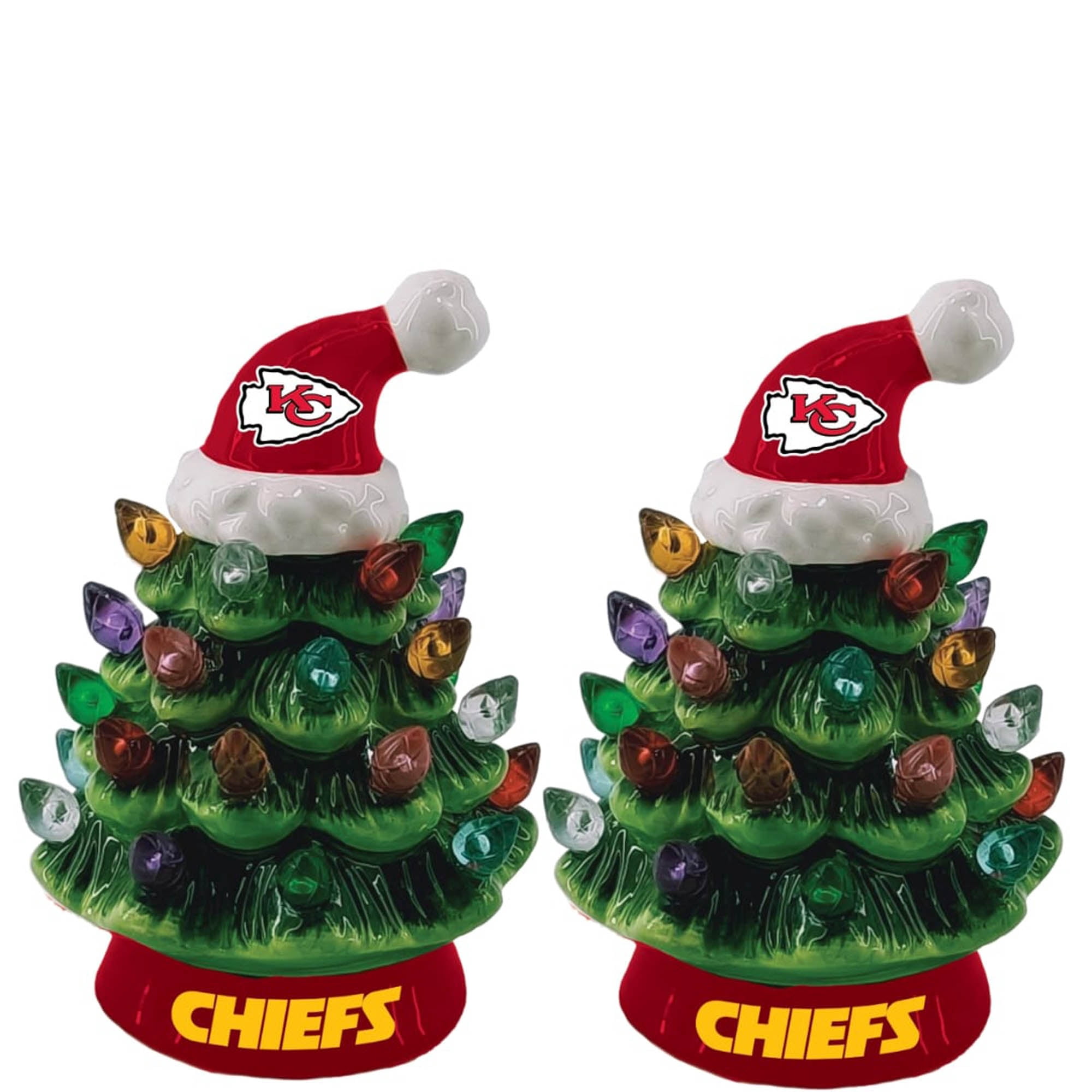 Kansas City Chiefs 2-Pack 4" Ceramic LED Christmas Tree Set - Walmart.com
