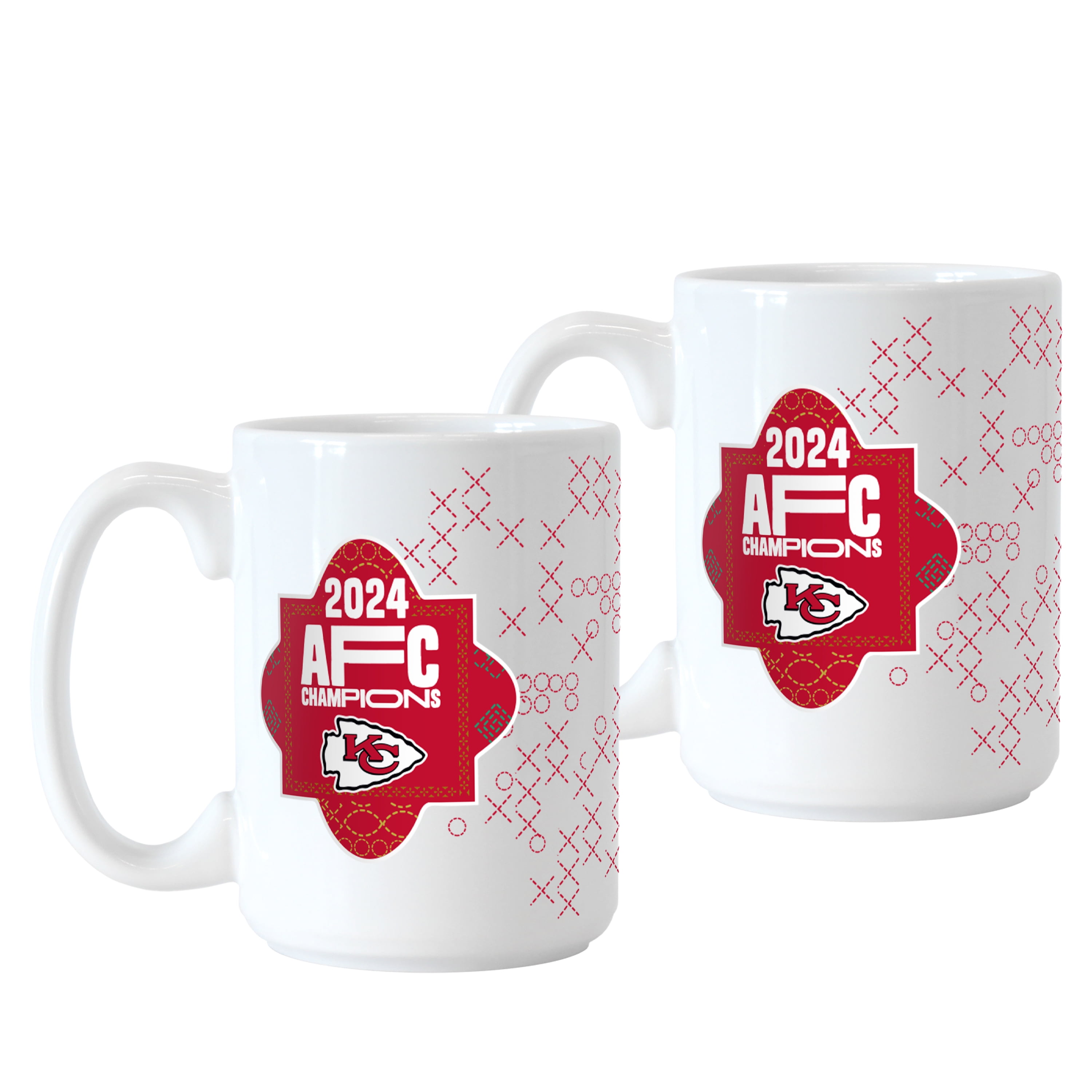 Kansas City Chiefs 2024 AFC Champions Two-Pack 15oz. Sublimated Mug Set ...