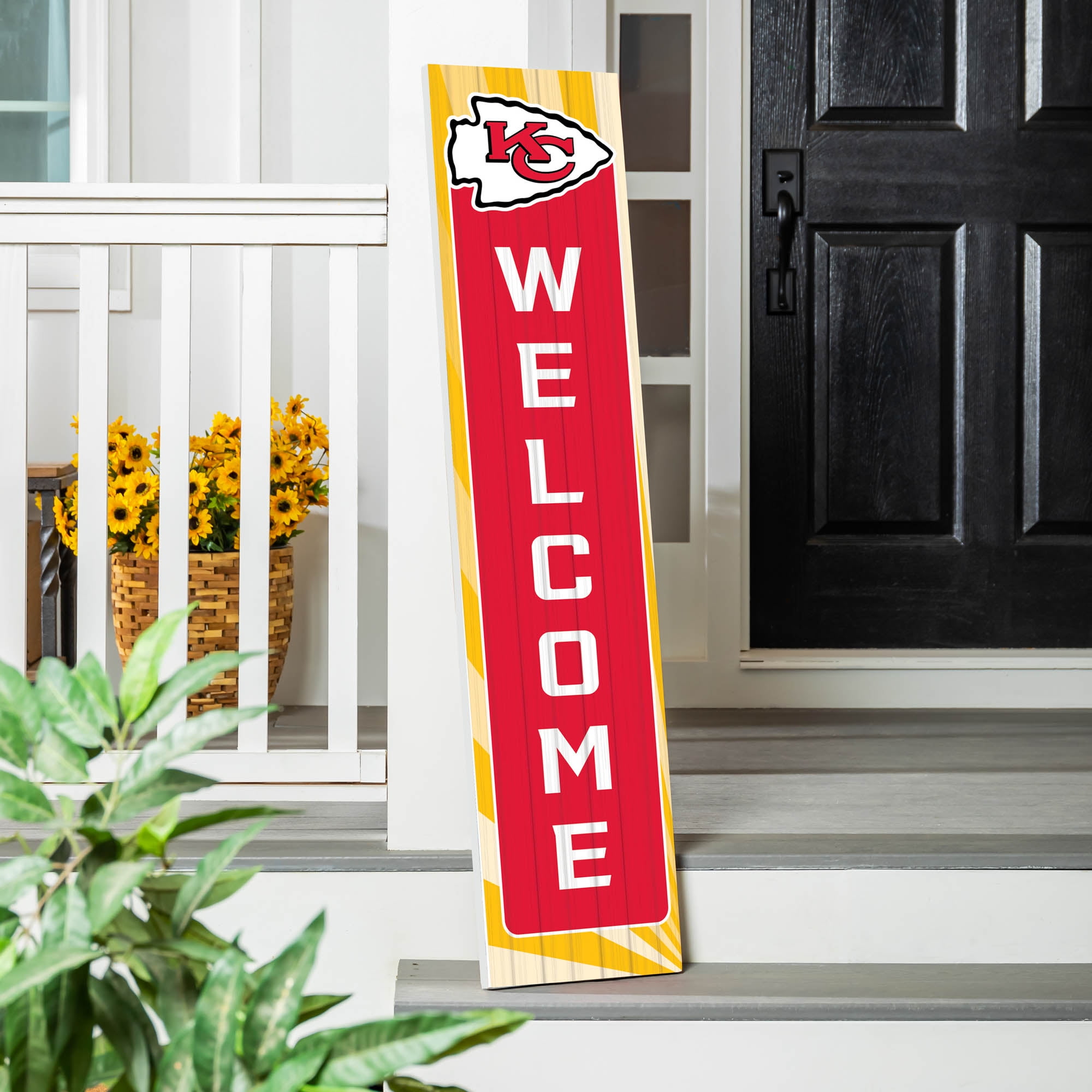 Kansas City Chiefs 47" Color Waves Porch Leaner Welcome Wall Sign ...