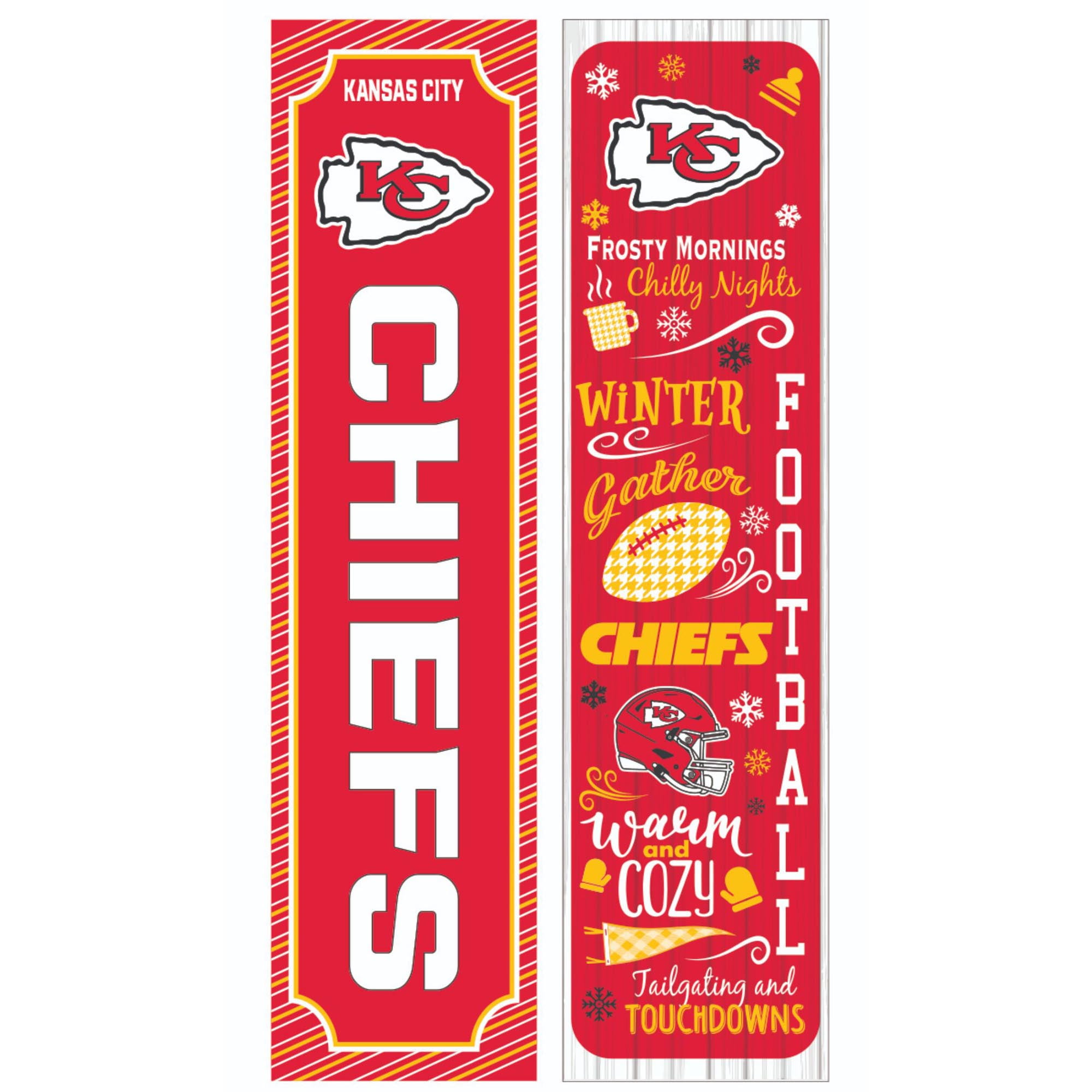 Kansas City Chiefs 47" Double Sided Winter Leaner Fan Sign - Walmart.com