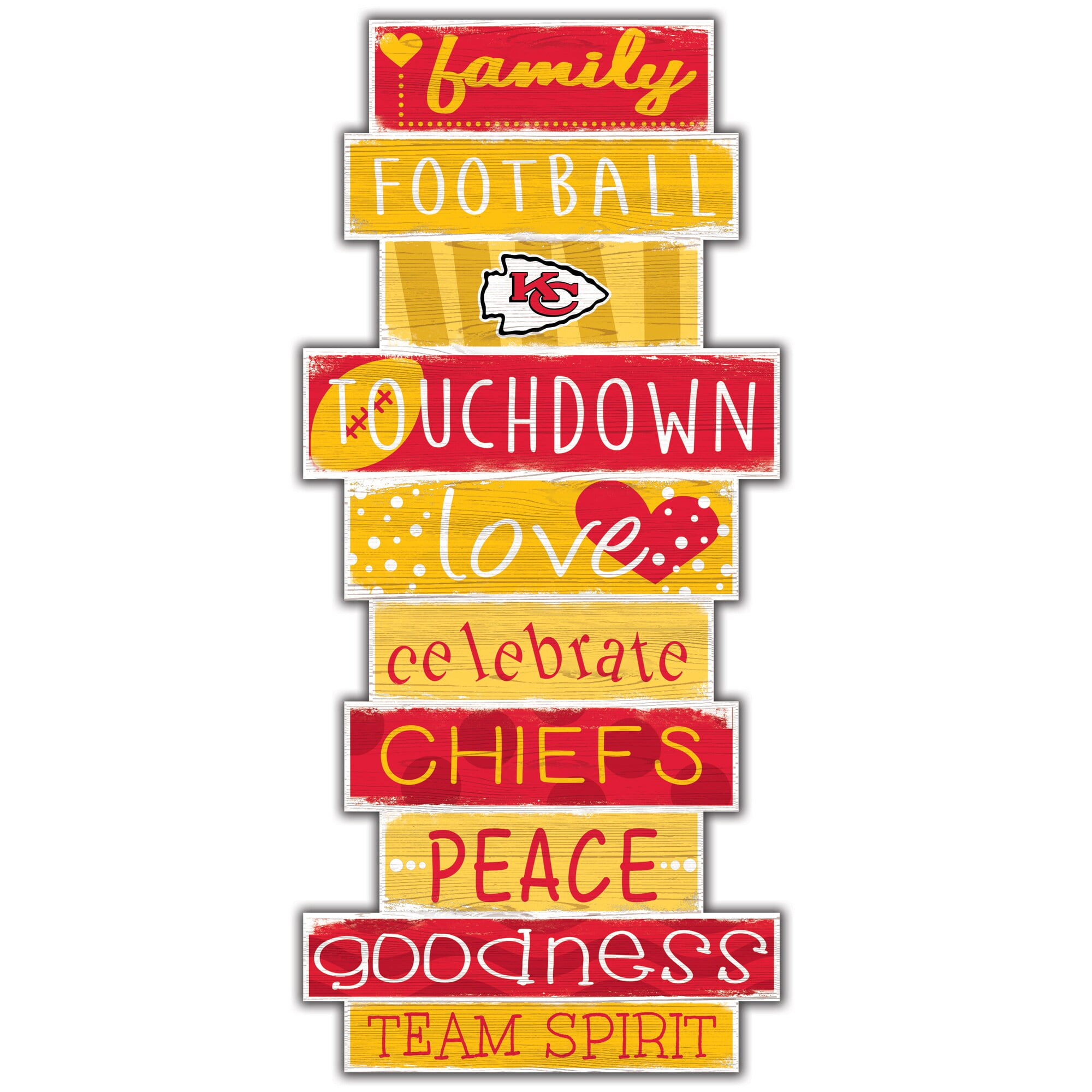 Fan Creations - Kansas City Chiefs 5'' x 24'' Celebrations Stack Sign ...