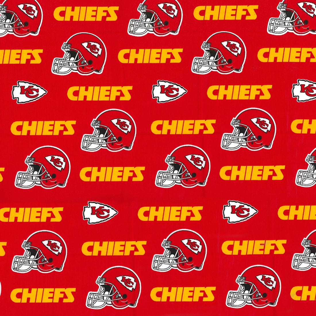 Kansas City Chiefs 58" 100% Cotton Logo Sports Sewing & Craft Fabric 10 ...