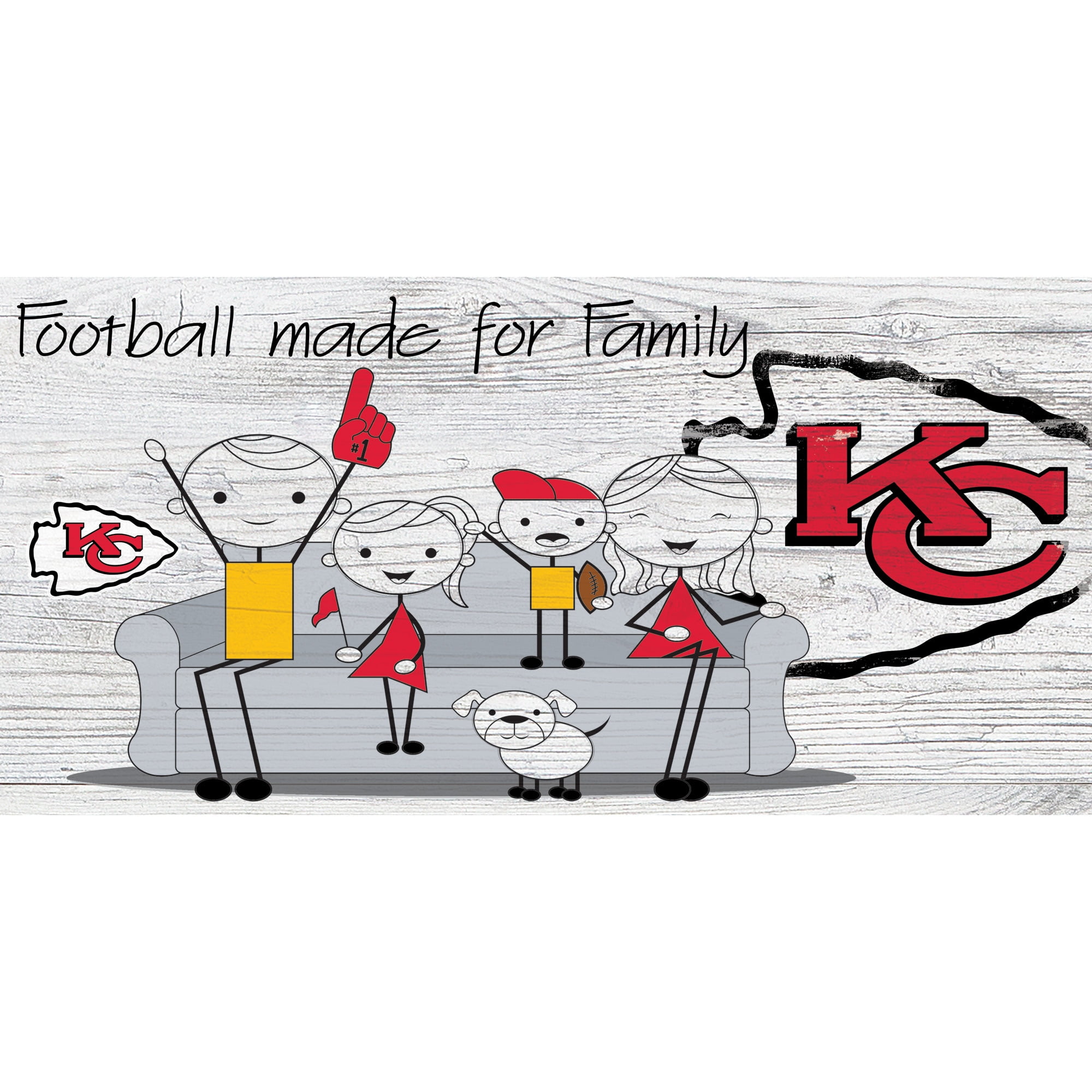 Kansas City Chiefs 6'' x 12'' Fansticks Couch Sign - Walmart.com