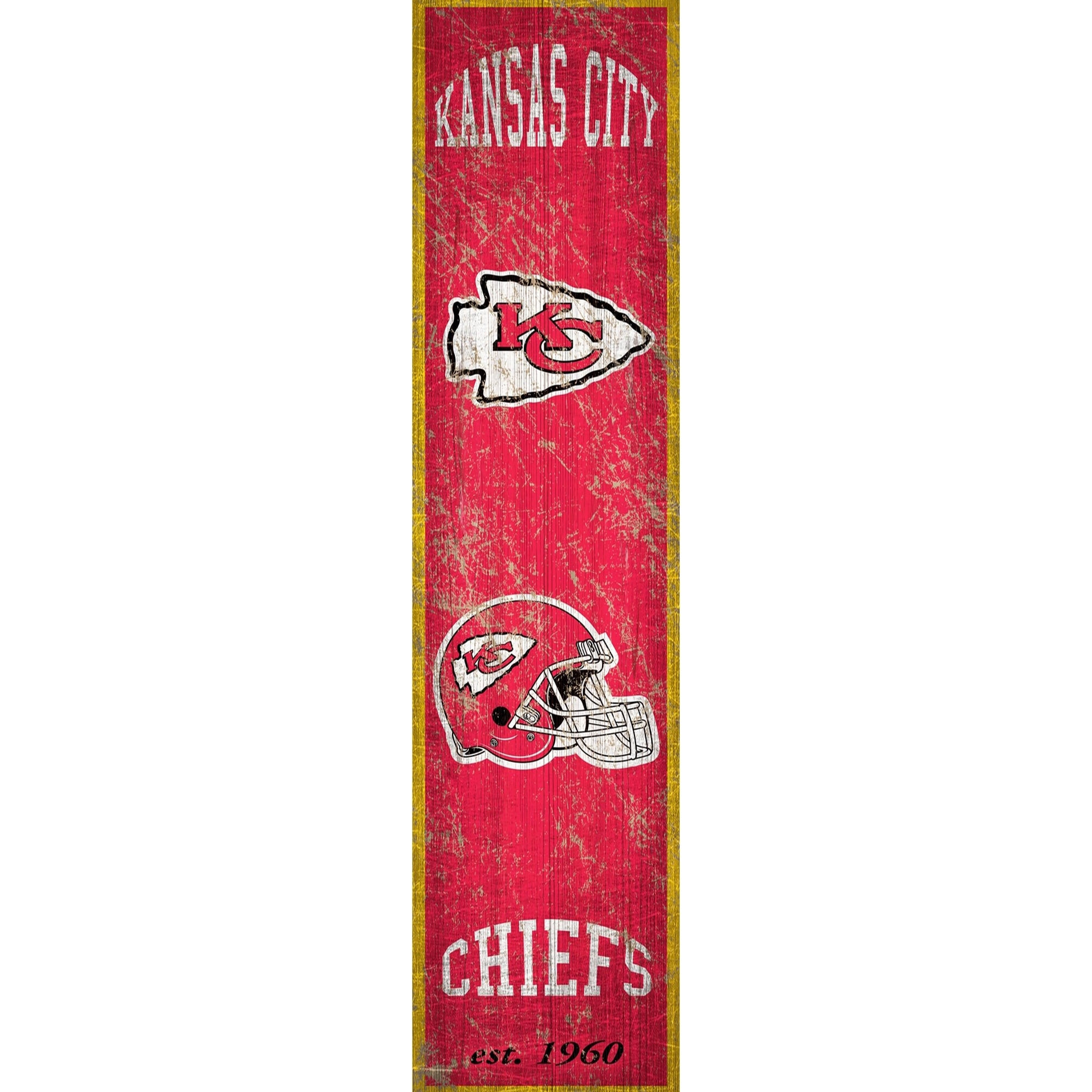 Kansas City Chiefs 6'' x 24'' Vertical Heritage Banner Sign - Walmart.com