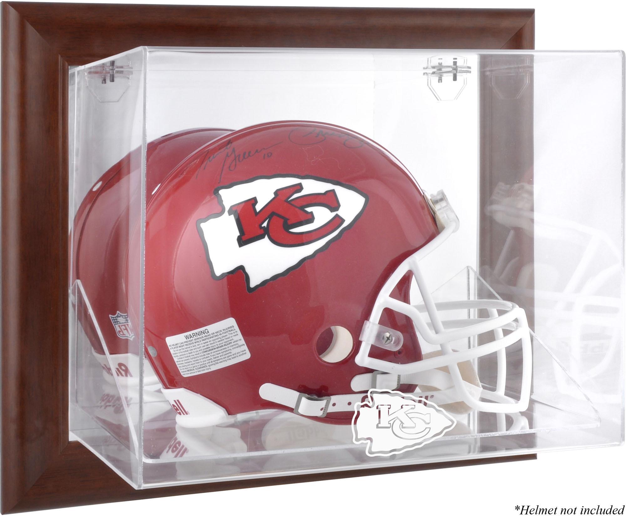 Kansas City Chiefs Brown Framed Wall-Mountable Logo Helmet Case ...
