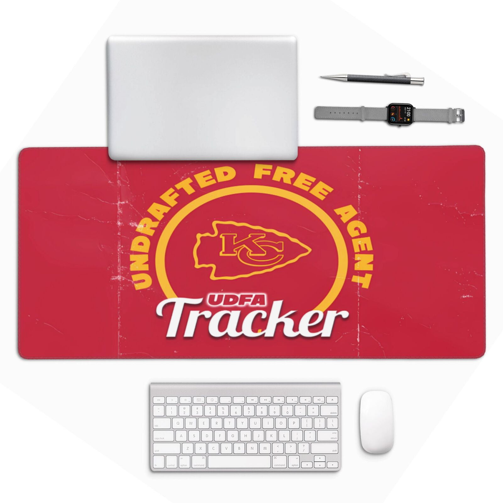 KC Chiefss Football Logo Mouse Pad, Personalized Oversized Rubber ...