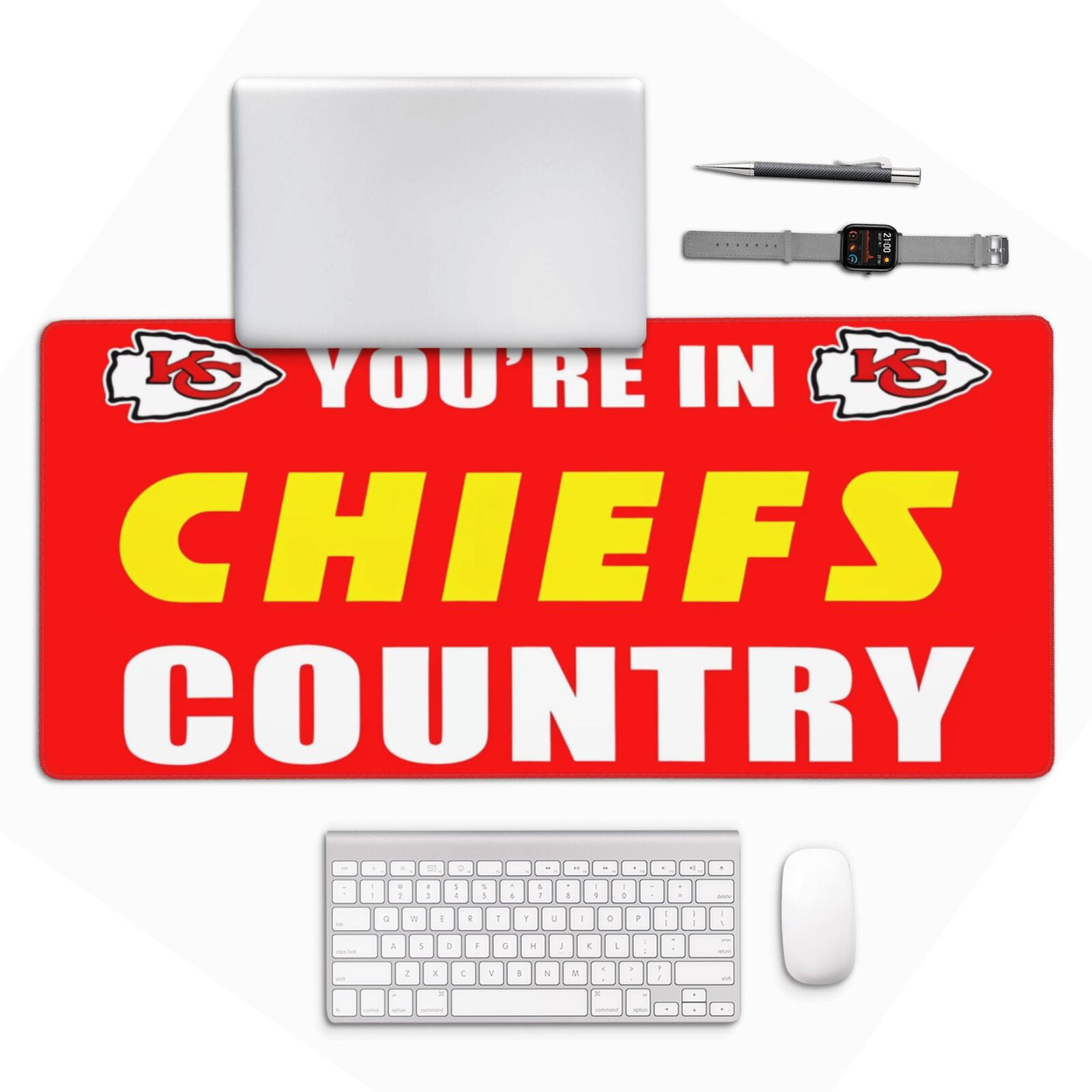 KC Chiefss Football Logo Mouse Pad, Personalized Oversized Rubber ...